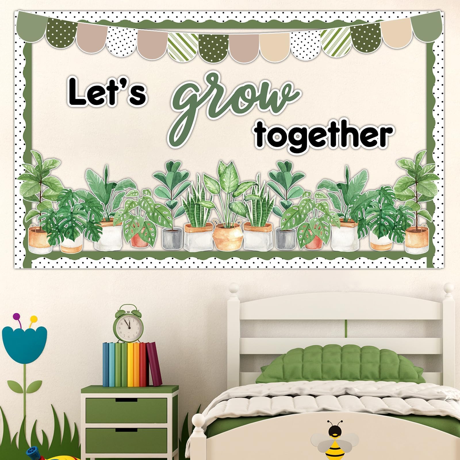 School Decoration Set Let's Grow Together Bulletin Board Set - 60 Pcs ...