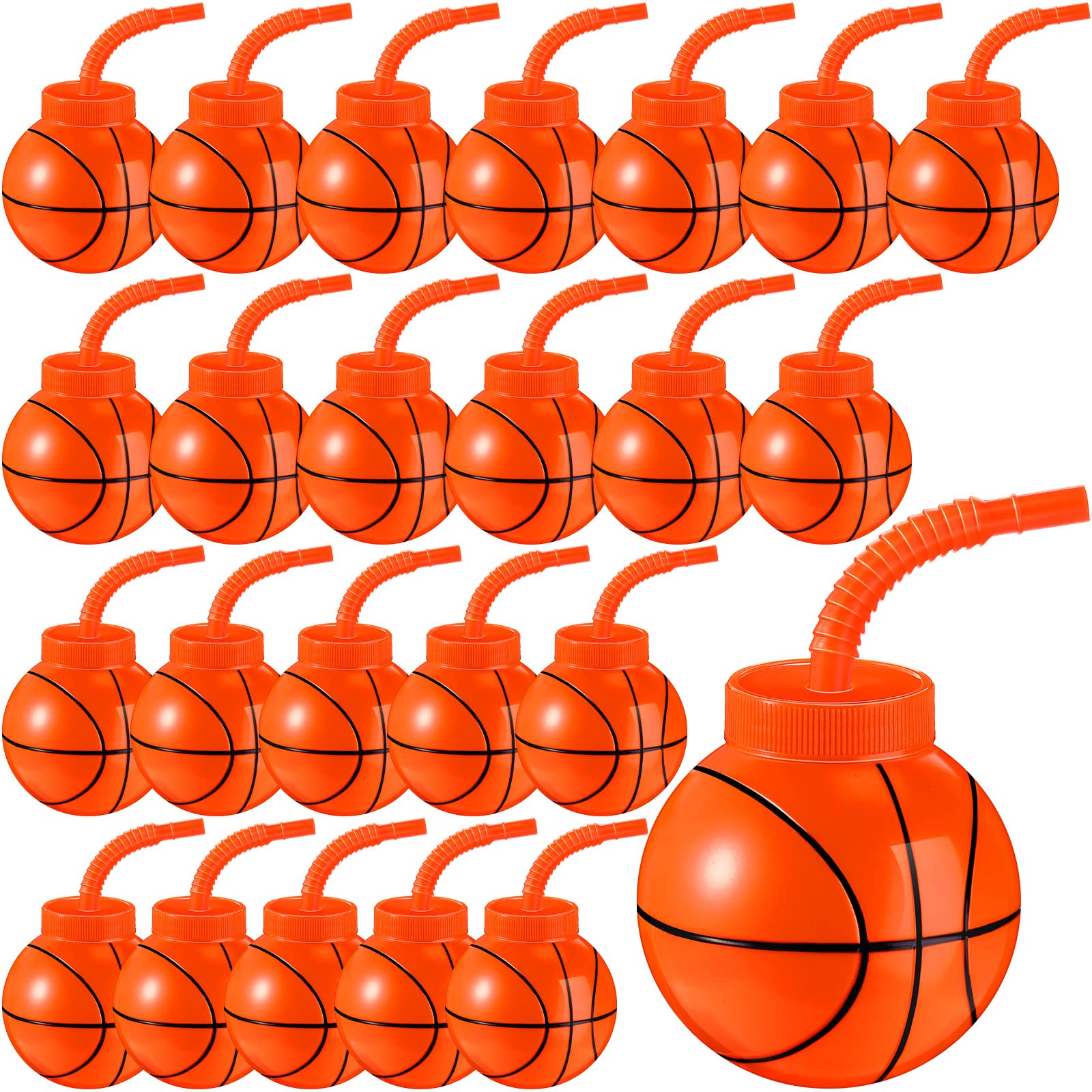 Amazon.com: Amyhill Basketball Cups Bulk with Straws and Lids 10 oz ...