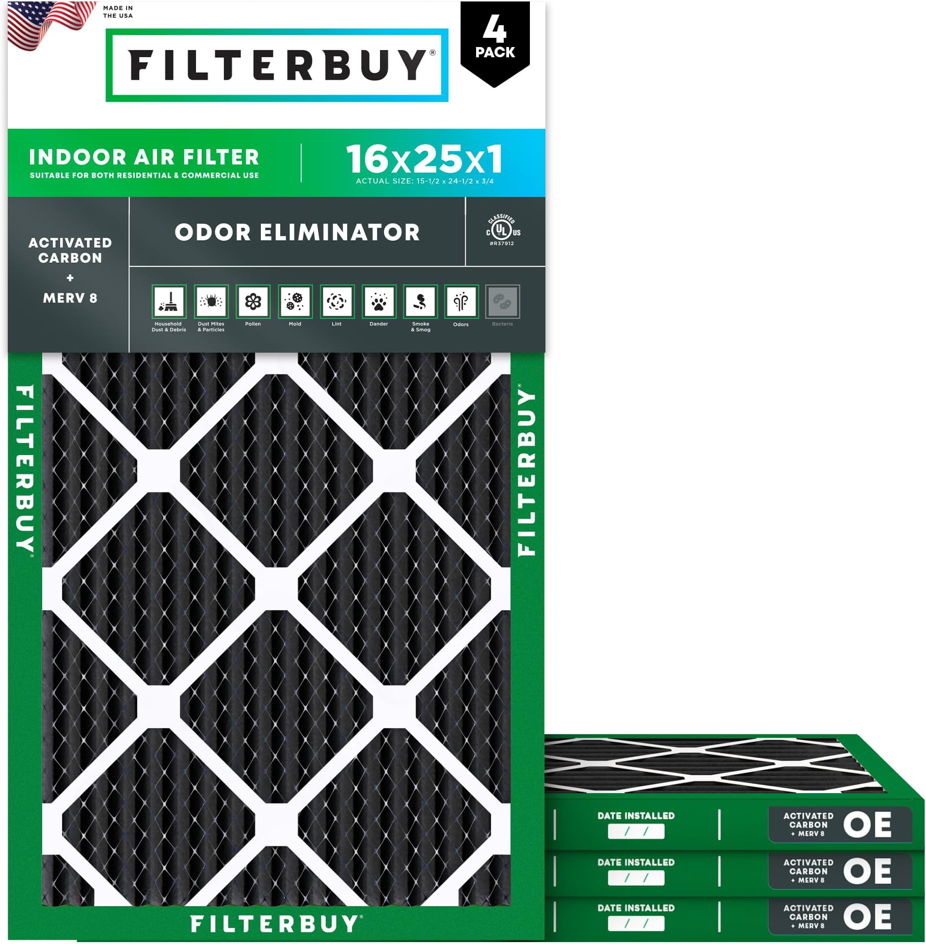 Amazon.com: 16x25x1 Air Filter by Colorfil | Color Changing Filters for ...
