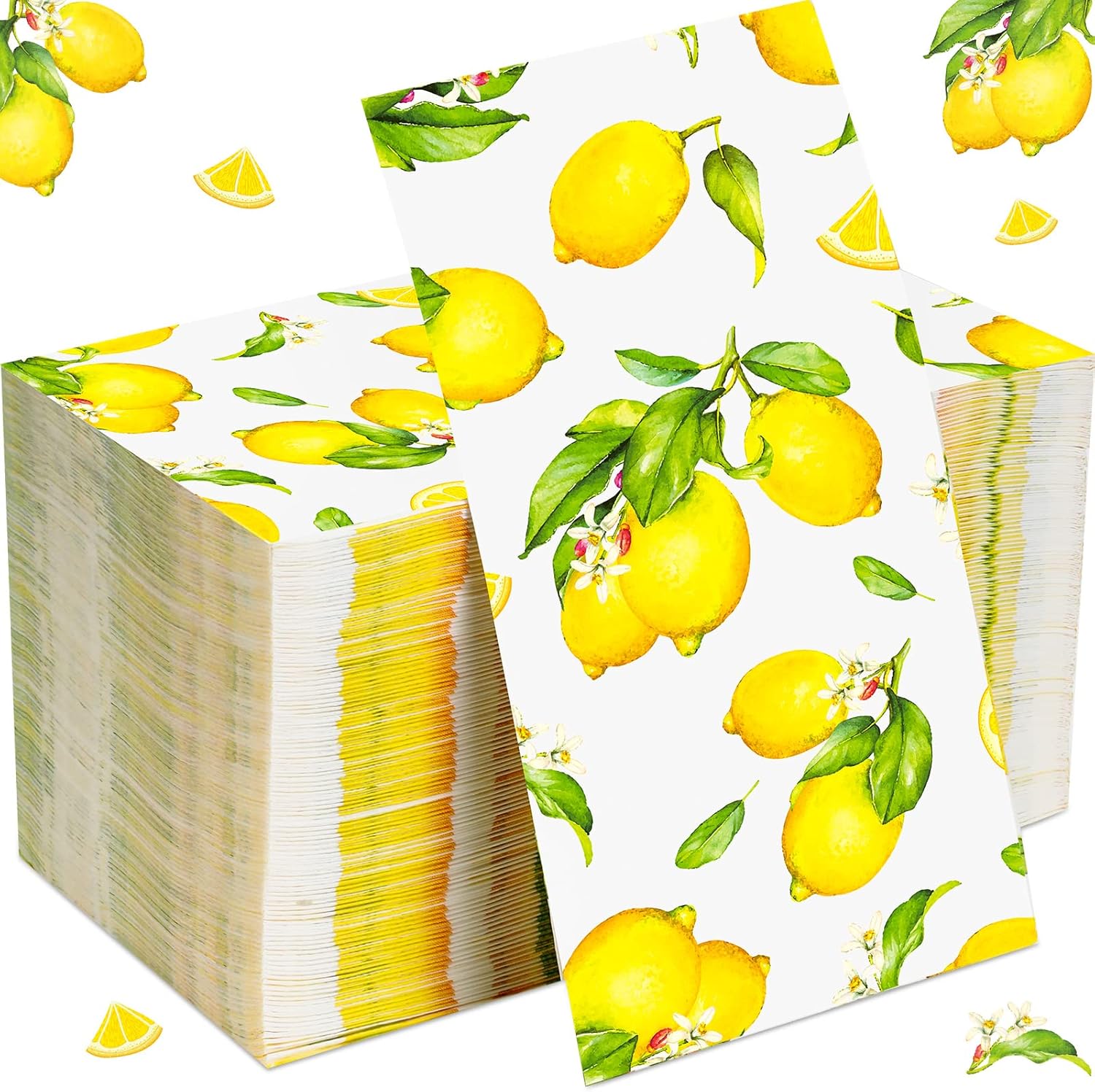 Amazon.com: 150 Pcs Disposable Guest Napkins 3 Ply Lemon Paper Napkins ...