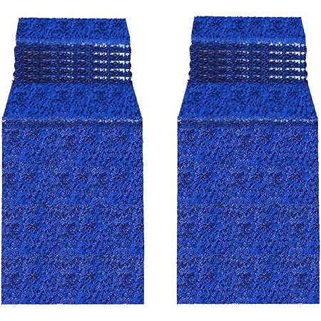 Amazon.com: SiinvdaBZX 12 Pcs Royal Blue Satin Table Runner 12 x 108 ...
