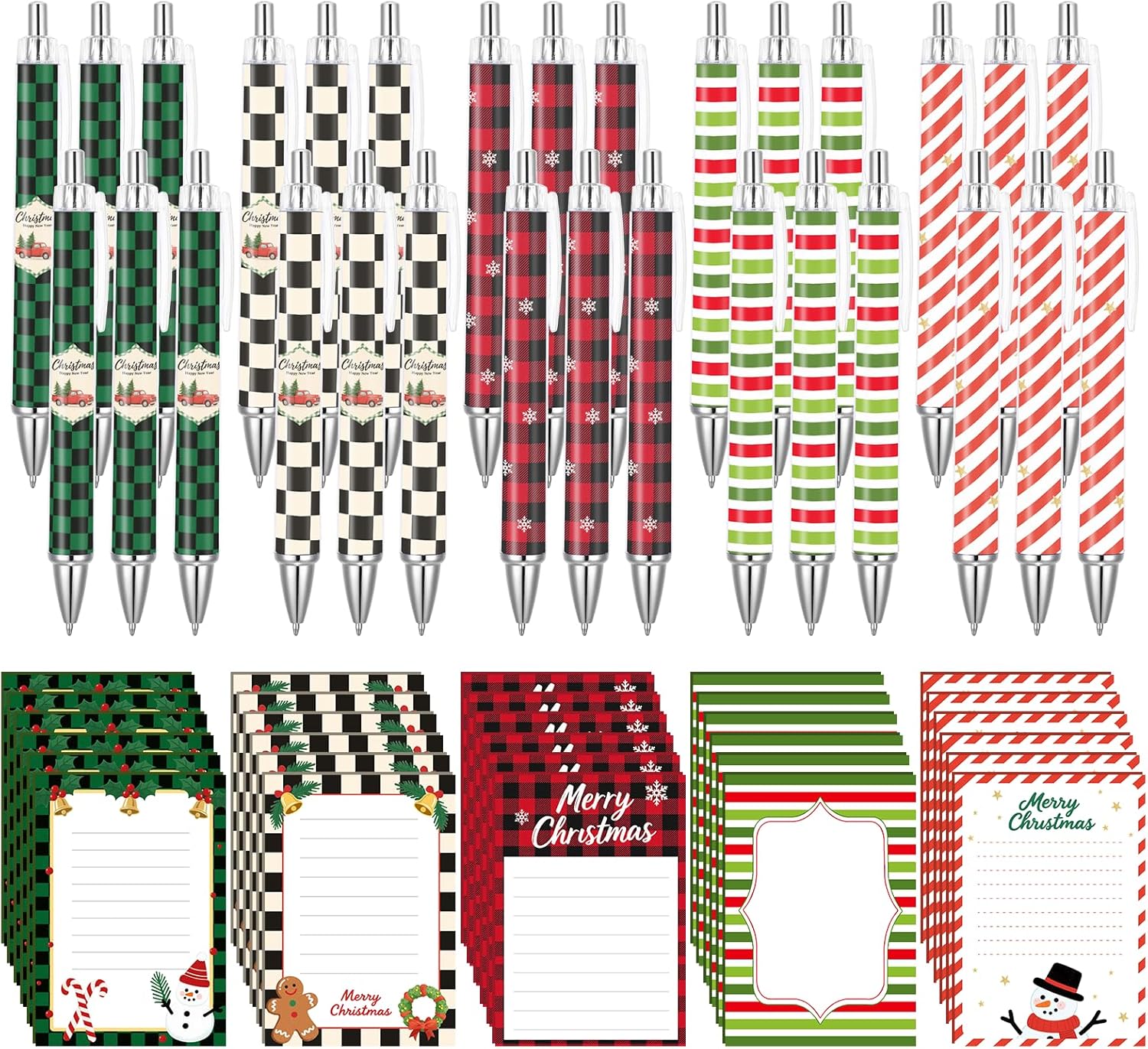 Amazon.com : 60 Pcs Christmas Pens and Sticky Notes Christmas Gifts for ...