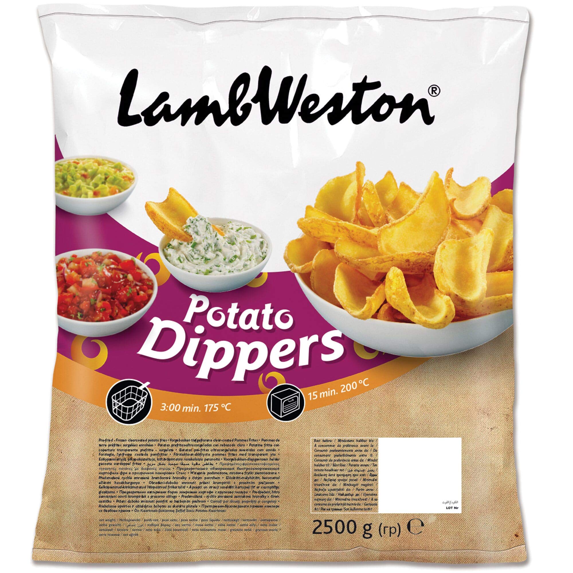 Lamb Weston Frozen Skin On Potato Dippers - 1x2.5kg : Amazon.co.uk: Grocery