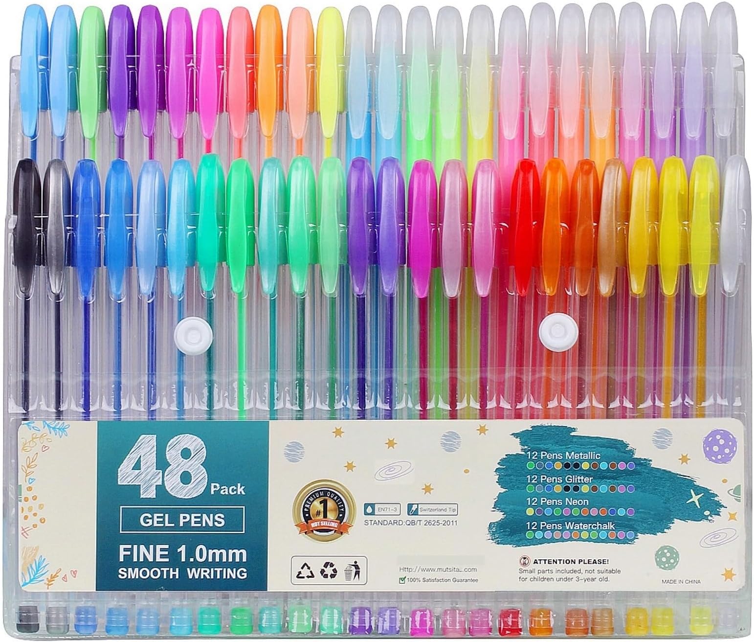 Gurkkst 48 Pcs Color Gel Ink Pens Set 1.0mm Tip Range The Best Gel Pens ...