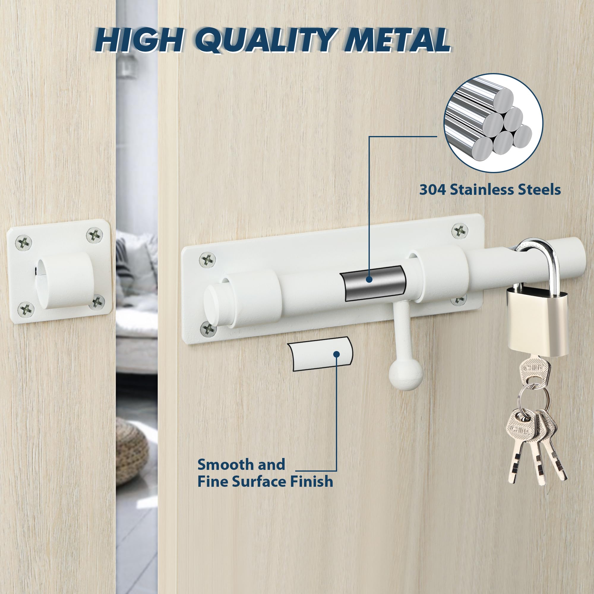 Snapklik.com : 6 Inch Barrel Bolt Latch,Slide Bolt Latch,Heavy Duty ...