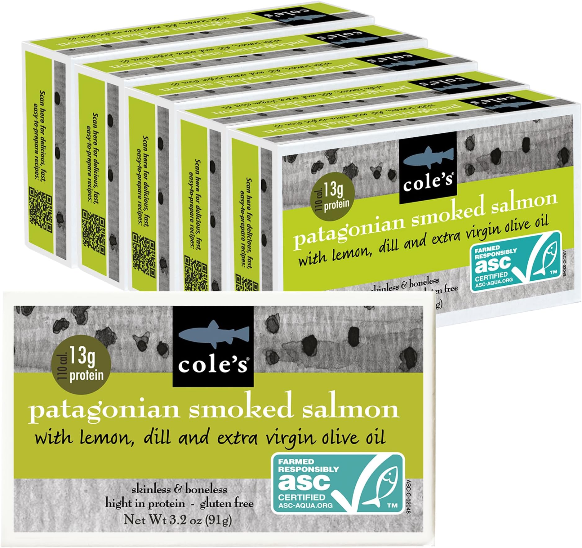 Amazon.com: Cole's Patagonian Smoked Salmon Fillet w/Lemon & Dill in ...