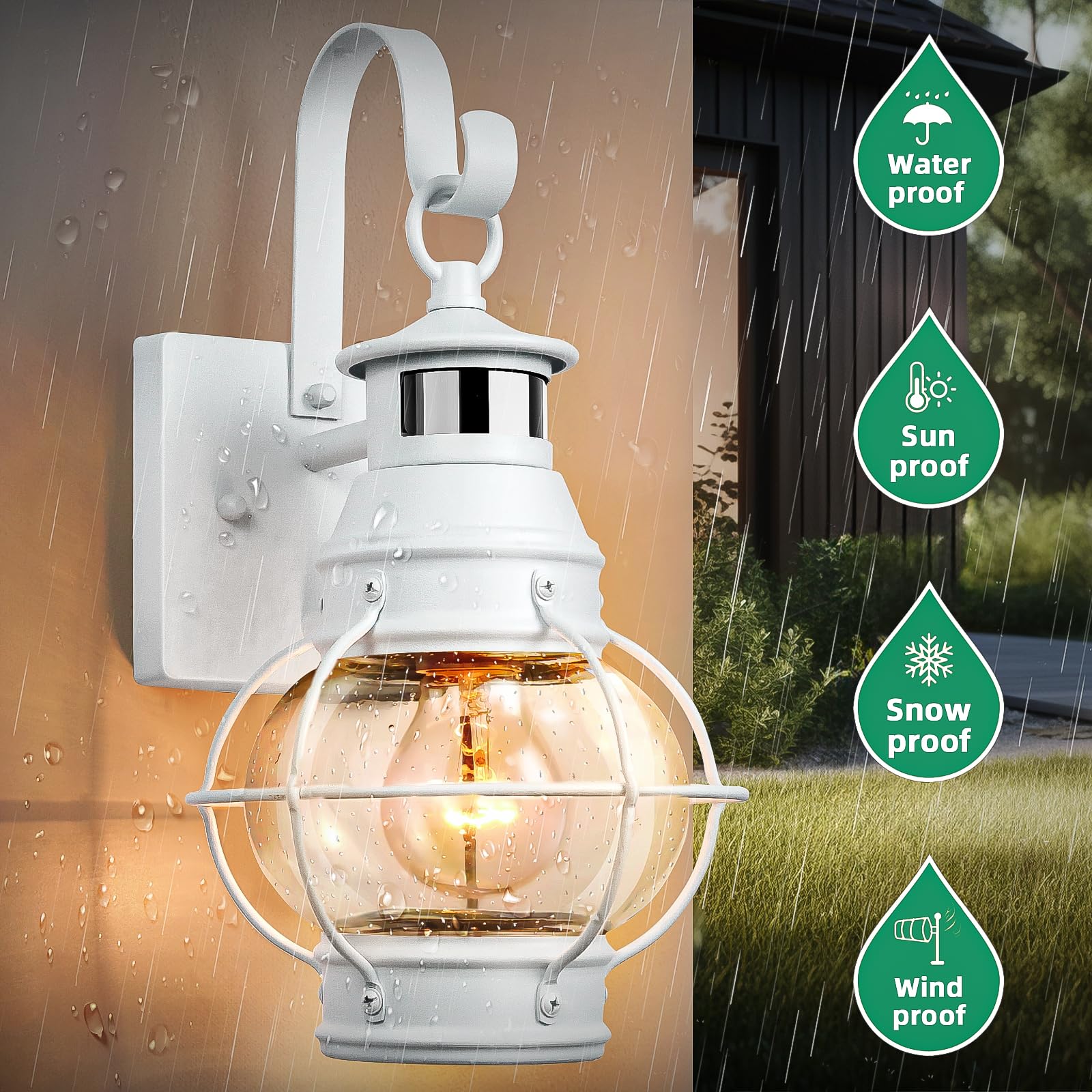 Snapklik.com : Lamomo White Outdoor Light, Exterior Front Porch Lights ...