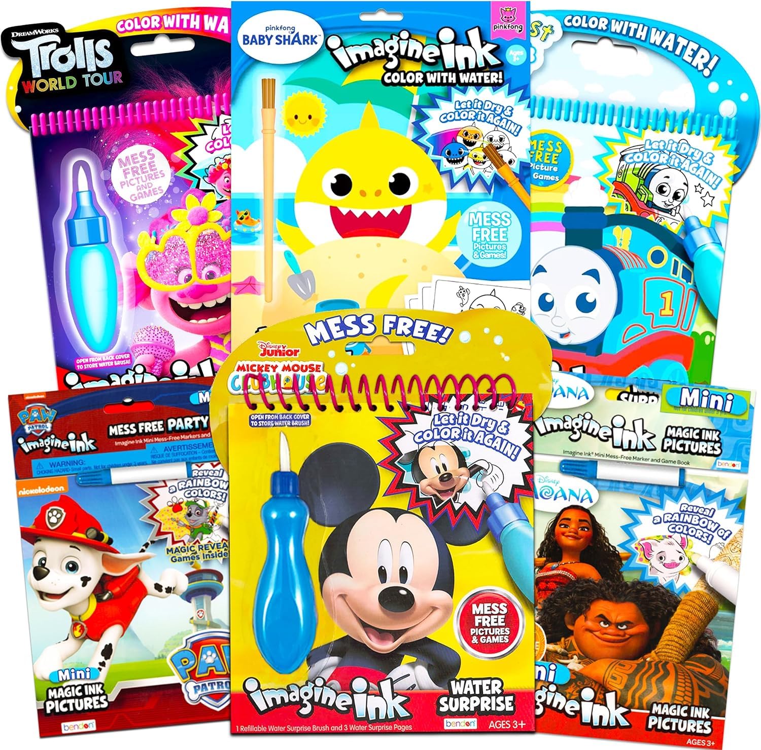 Amazon.com: Imagine Ink Coloring Book Assorted Set - Water Coloring ...