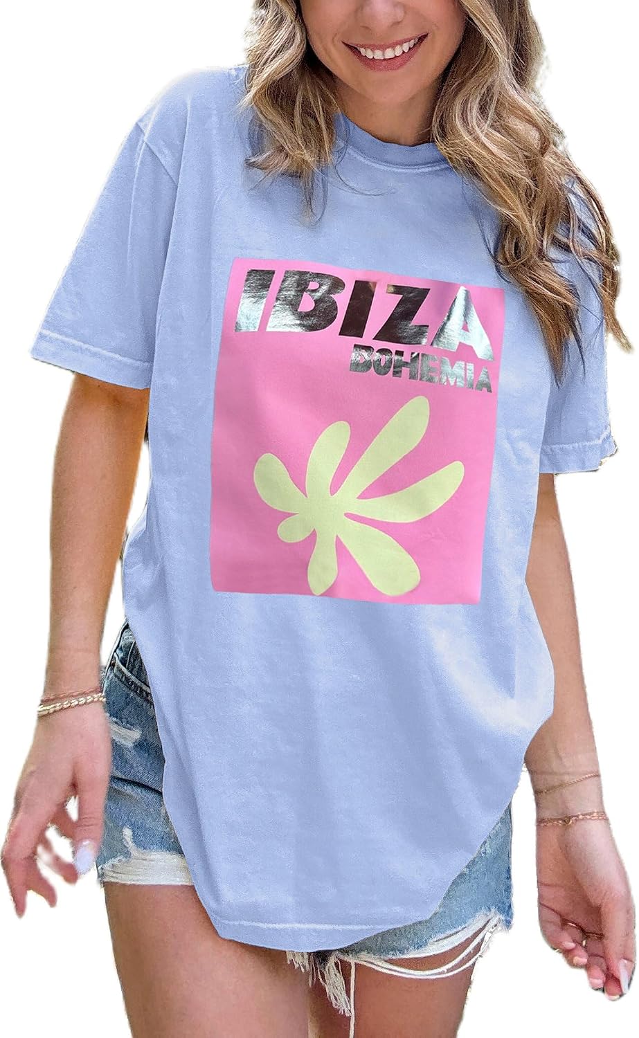 Womens Oversized Vintage Flower T-Shirts Preppy Western Graphic Tees ...