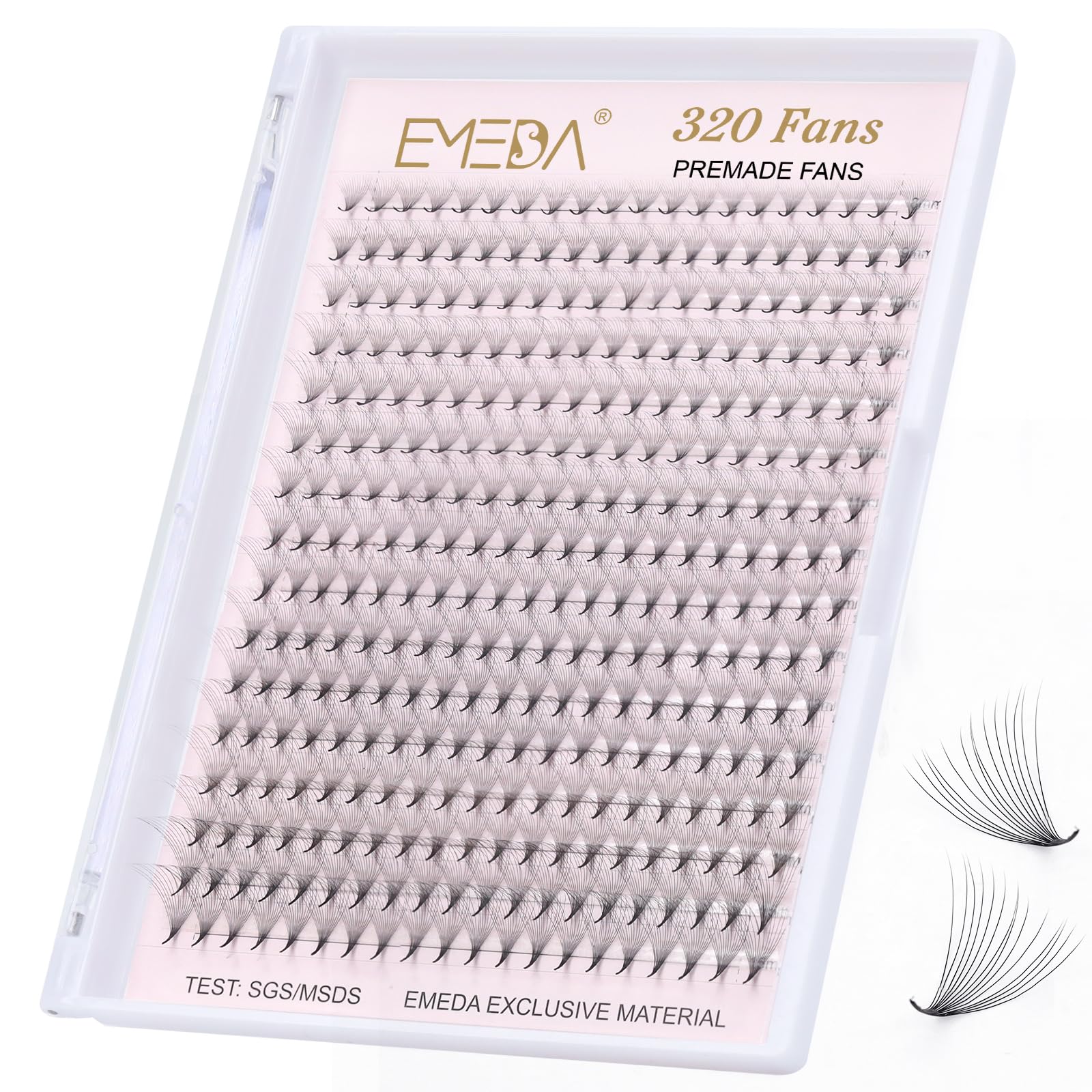Amazon.com: EMEDA 320 Fans Premade Lash Fans Pointy Thin Base 5D/8D/10D ...