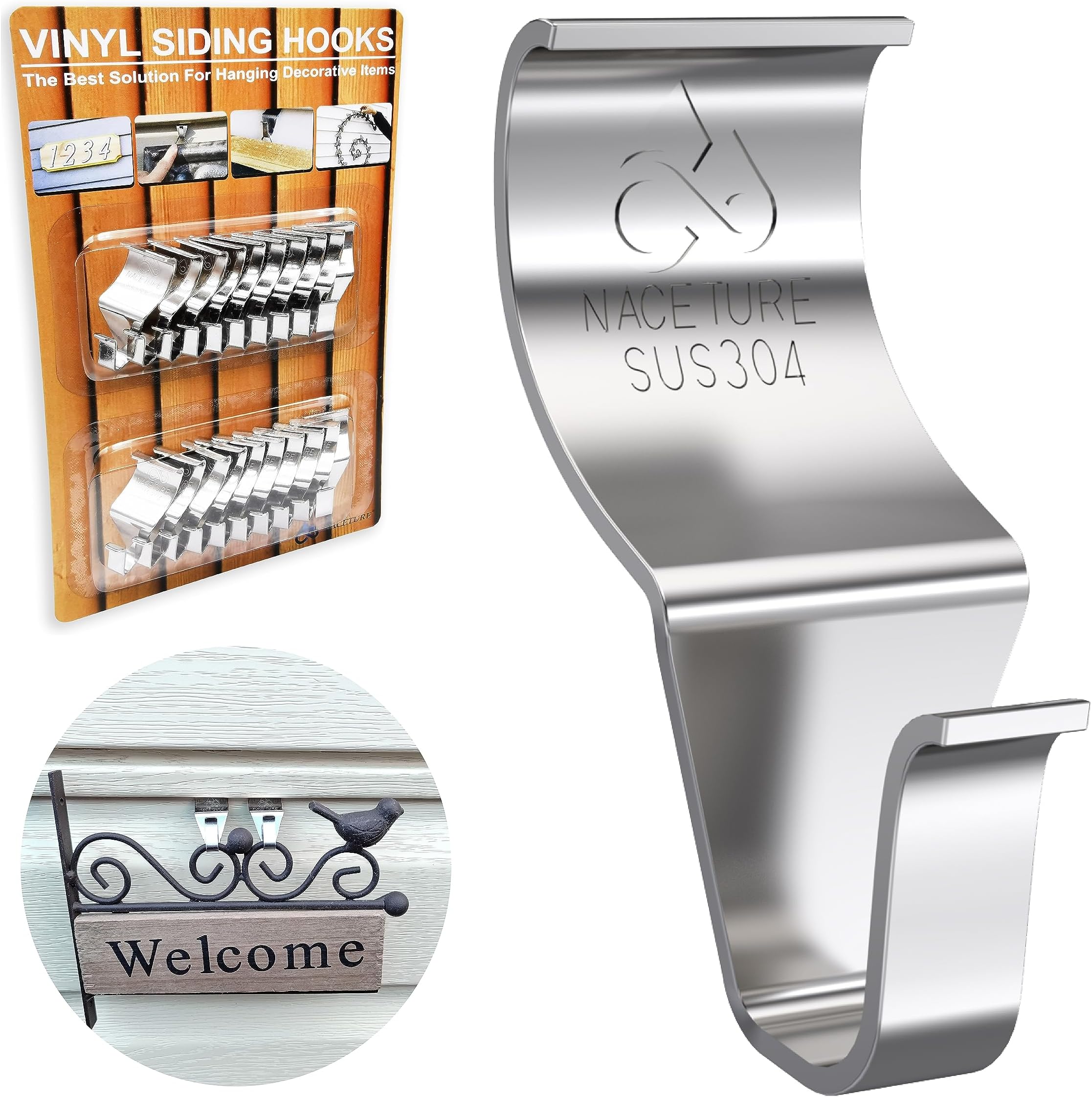 Amazon.com: NACETURE Vinyl Siding Hooks 20 Pack Heavy Duty Siding Clips ...