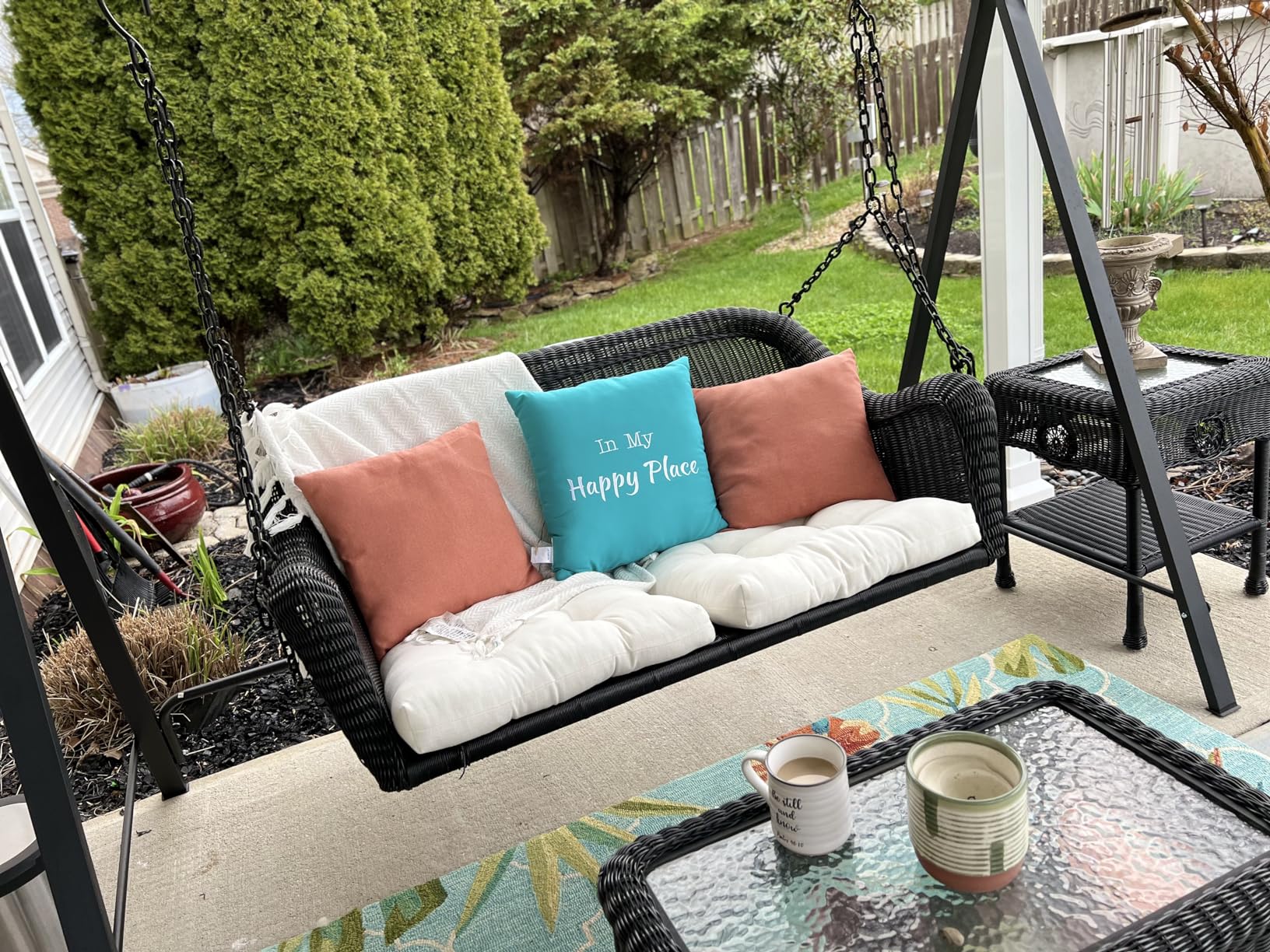 Amazon.com: Tangkula Metal Swing Frame, Porch Swing Stand with Extra ...