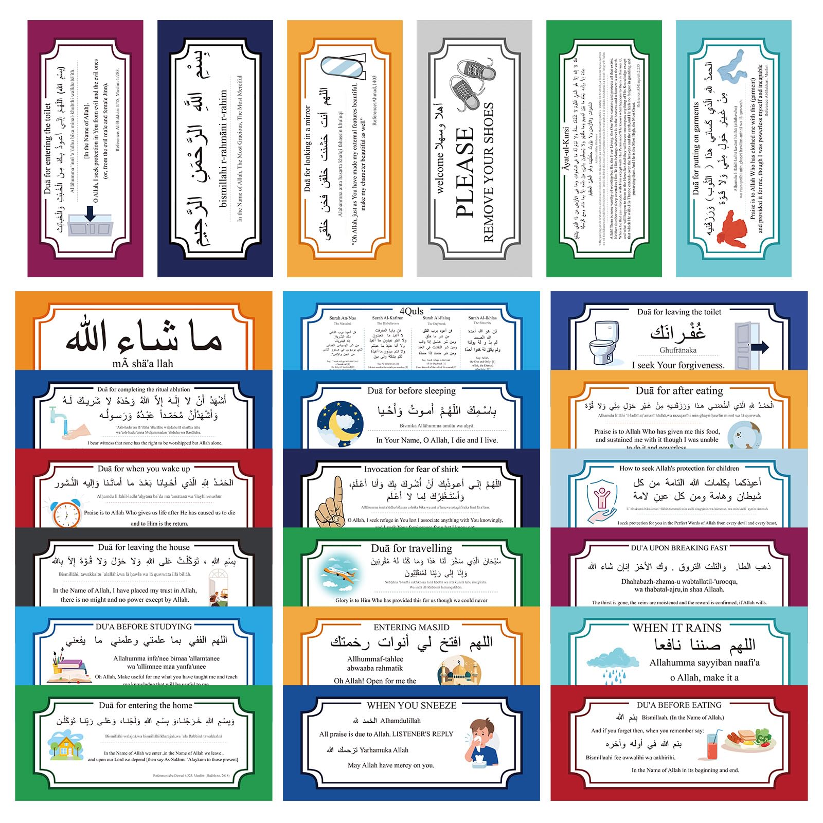Amazon.com: Feifeiya 24 Pcs Muslim Stickers Gifts for Muslim Kids ...
