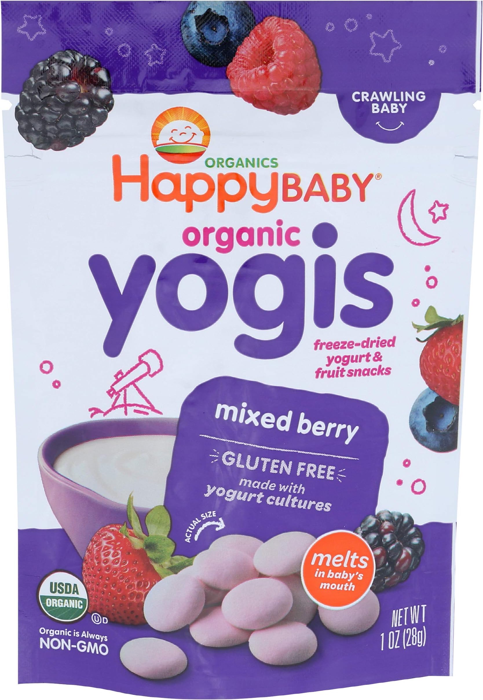 Amazon.com: Happy Baby Organics Yogis Freeze-Dried Yogurt & Fruit ...