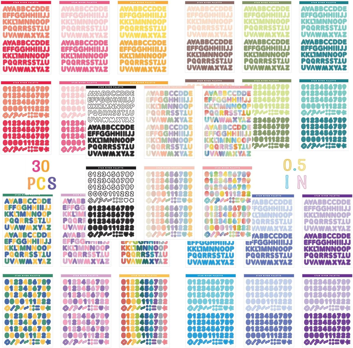 Amazon.com: 30 Sheets Small Letter Stickers, Vinyl Stickers Letters ...