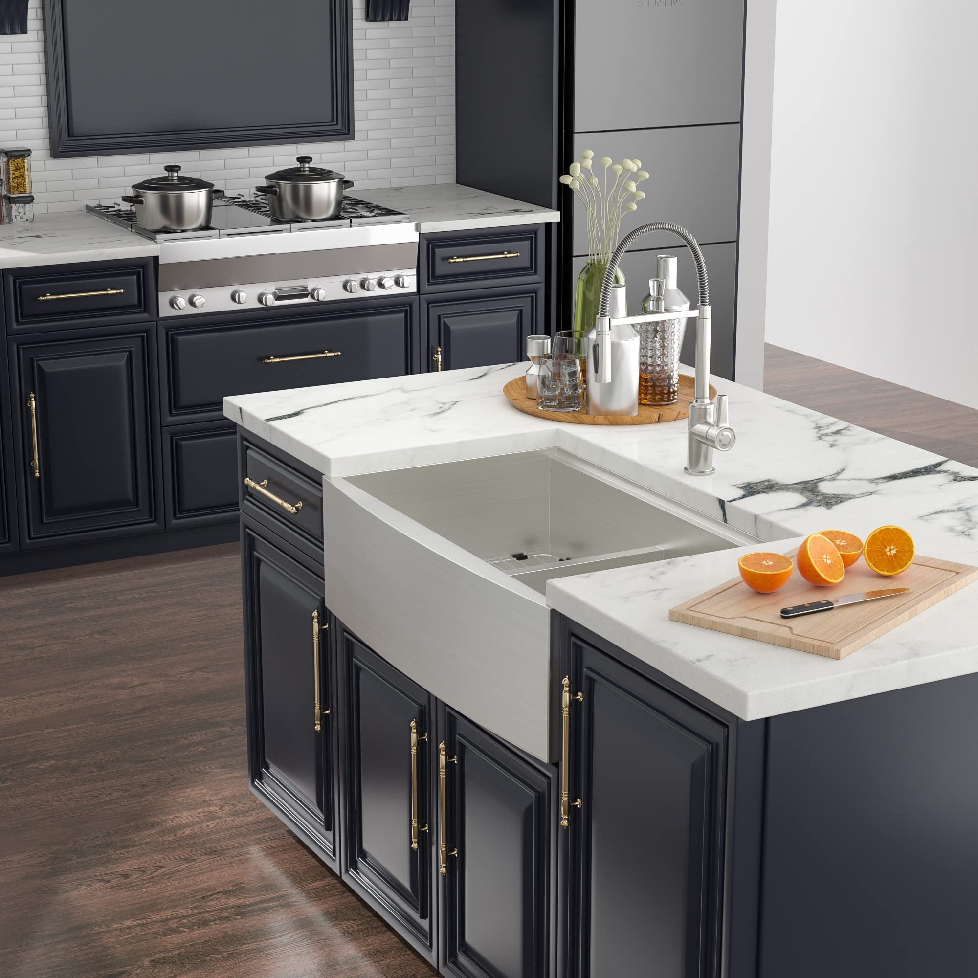 Snapklik.com : 33 Farmhouse Sink Double Bowl - 33 Inch Kitchen Sink ...