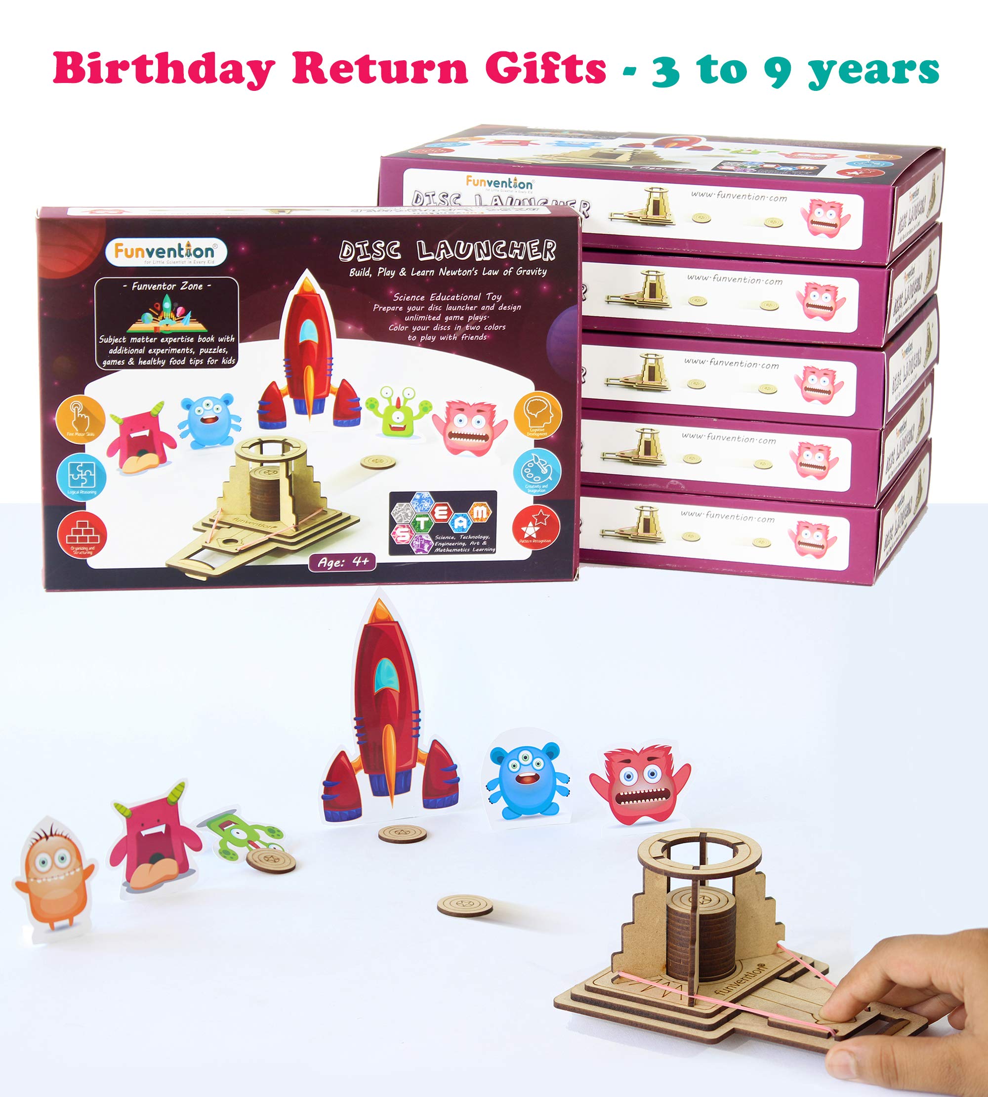 Buy Funvention- for Little Scientist in Every Kid Disc Launcher (Pack ...