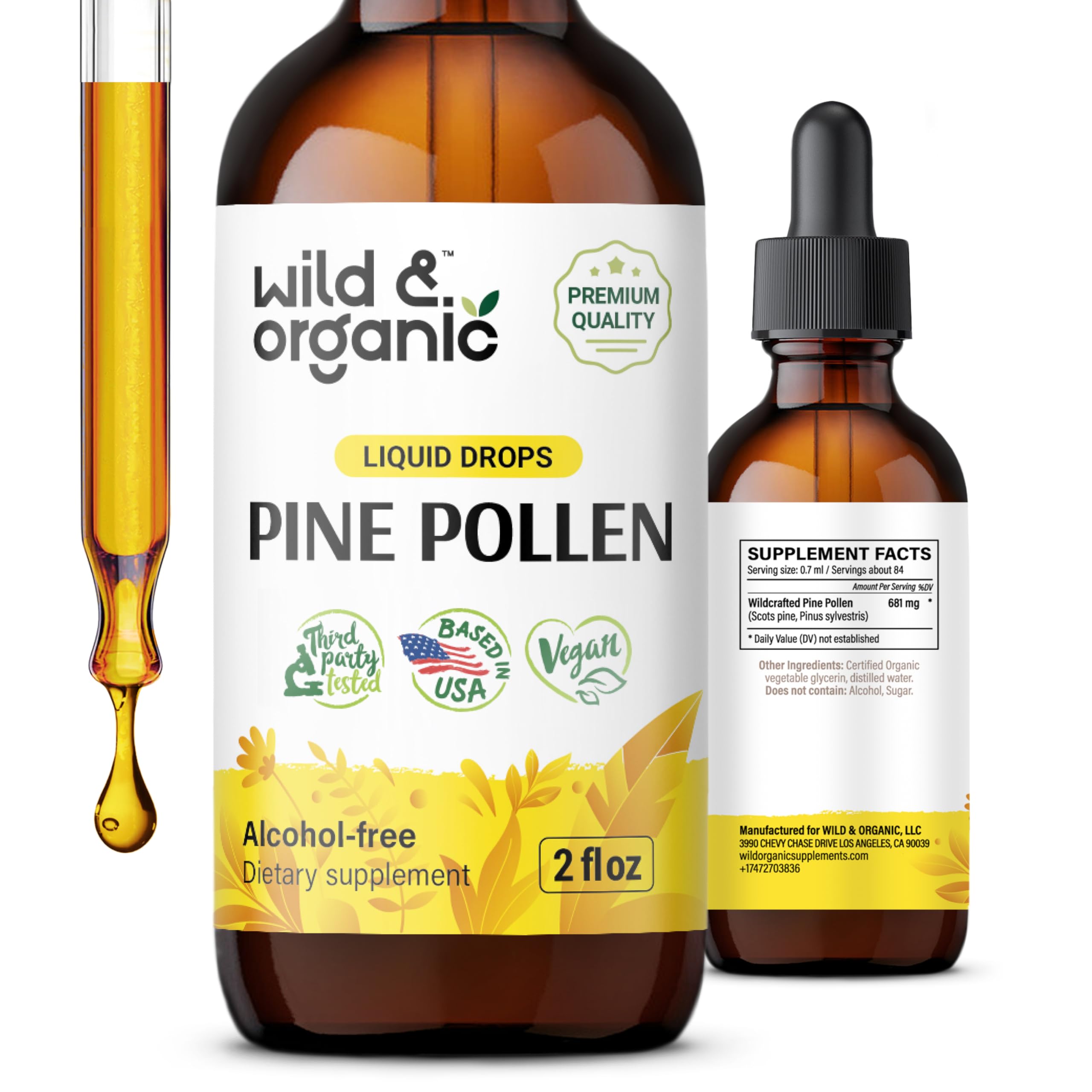 Wild And Organic Pine Pollen Tincture Antioxidant And Immune Support | Desertcart QATAR