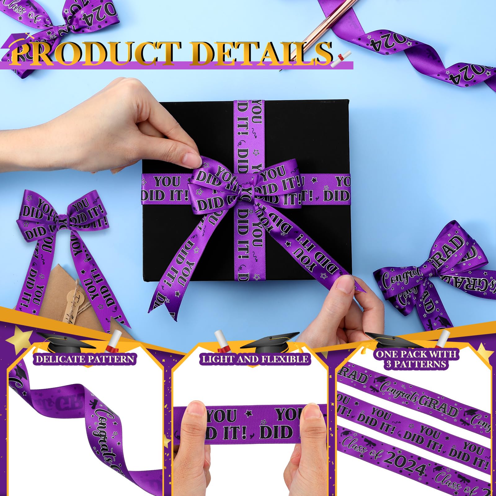 Snapklik.com : Moukeren 3 Roll Class Of 2024 Graduation Ribbon ...
