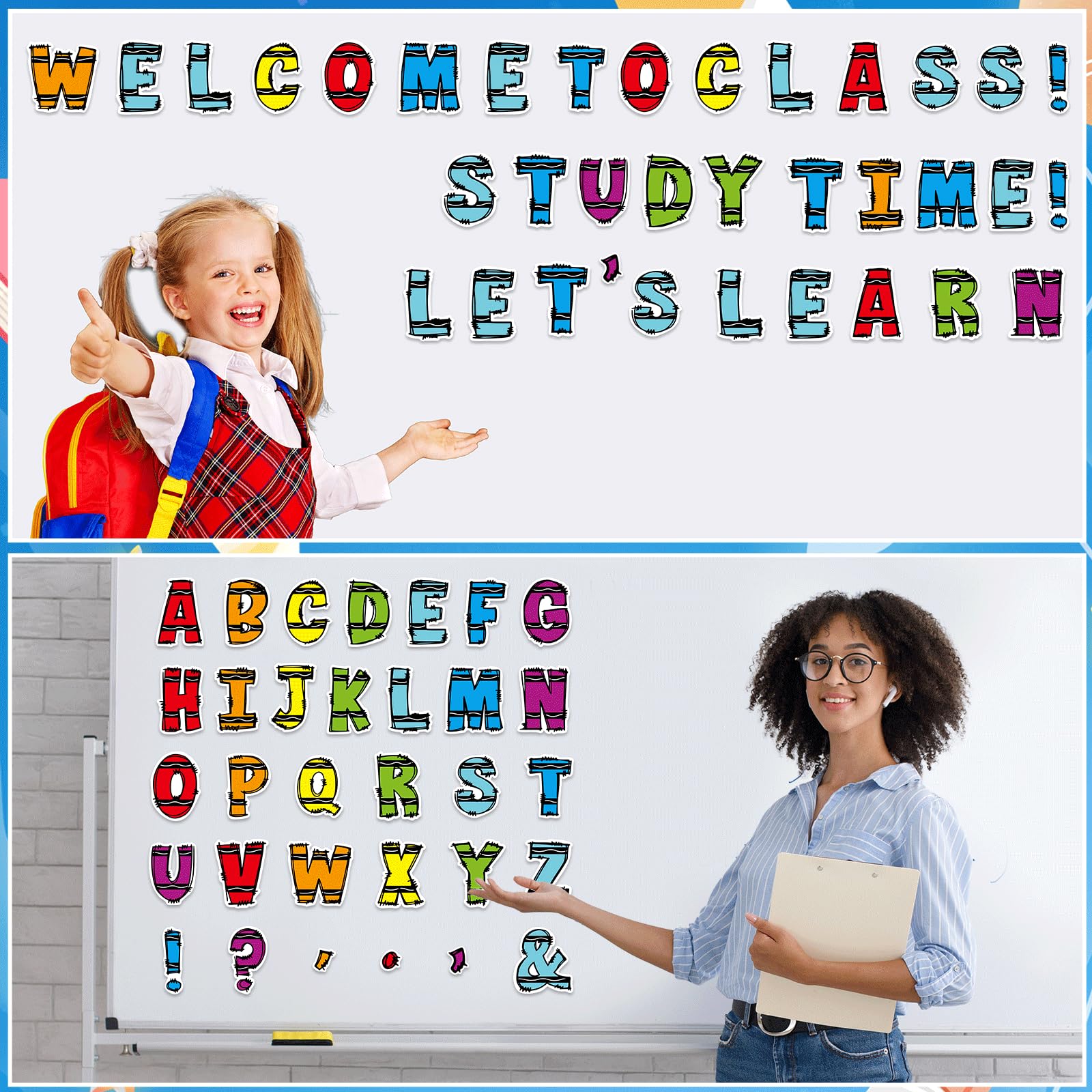 Snapklik.com : 150 PCS Large 6" Bulletin Board Letters Set, Colorful ...