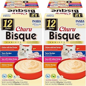 Amazon.com : INABA Churu Bisque for Cats, Creamy Lickable Purée Side ...