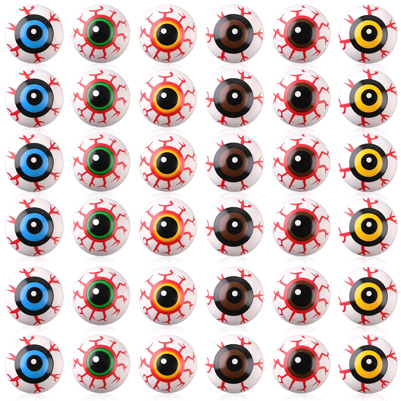 Snapklik.com : Skylety 32 Pieces Halloween Eyeballs Plastic Half ...
