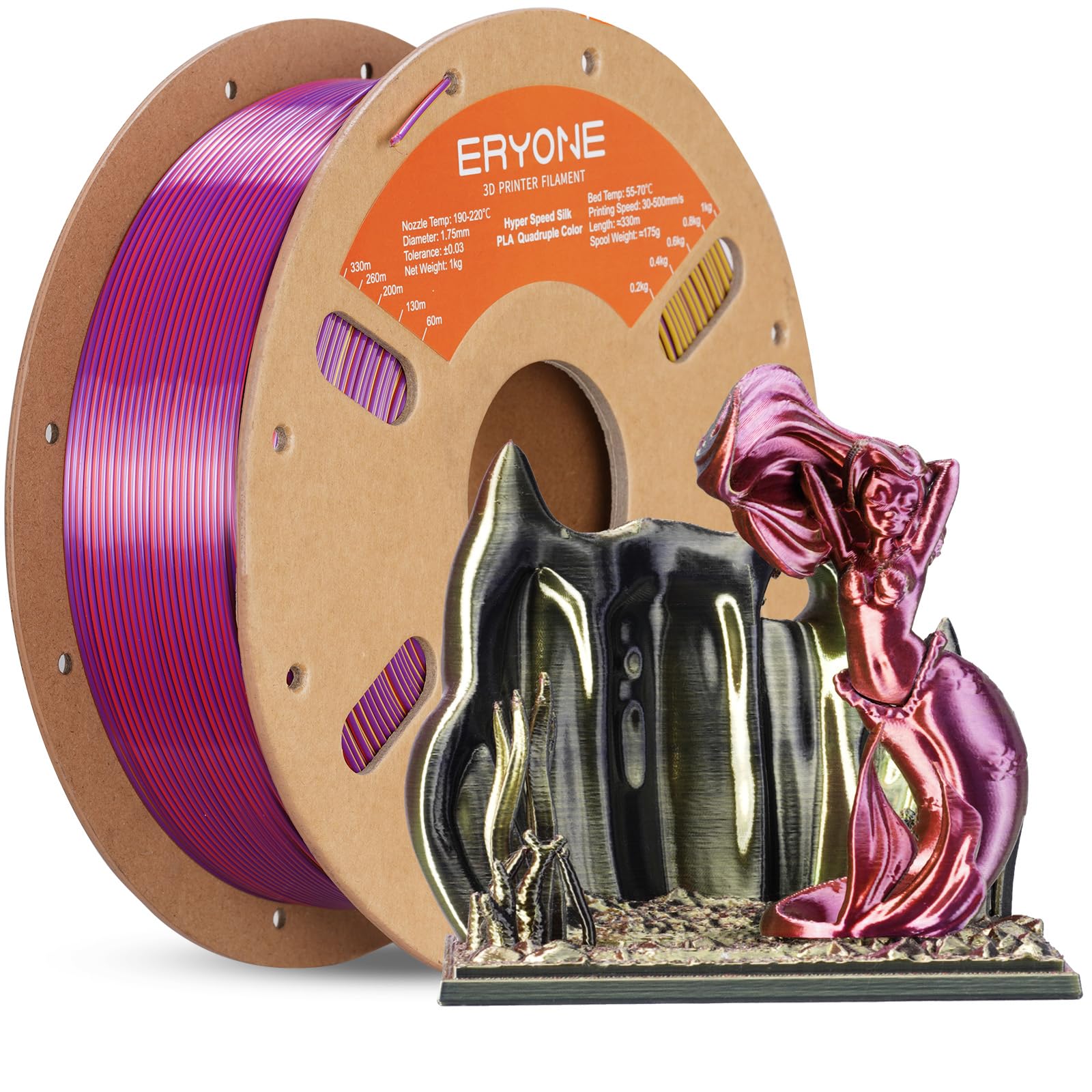 Snapklik.com : ERYONE HS Silk Quadruple Color PLA Filament 3D Printer 1 ...