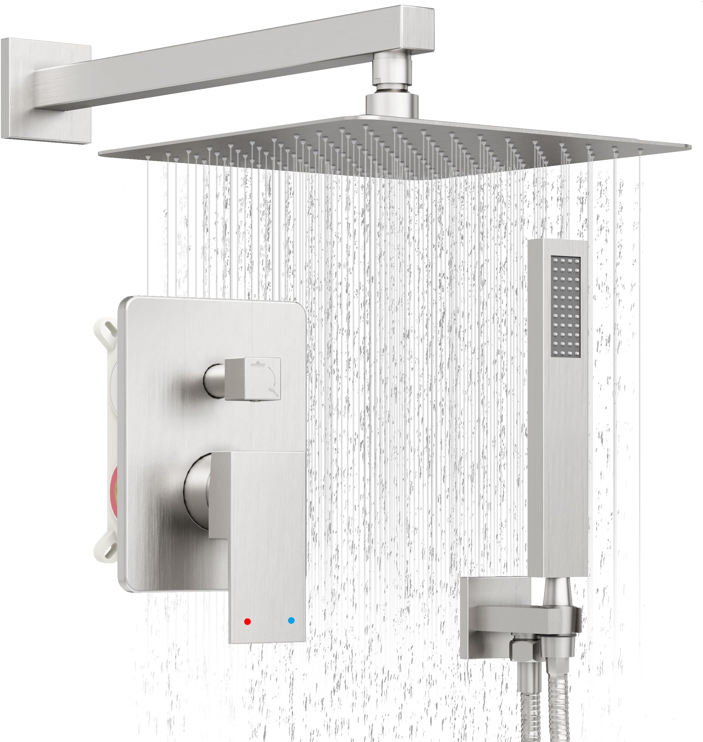 HoliSpa Shower System, Brushed Nickel Shower Faucet Set with 12-Inch ...