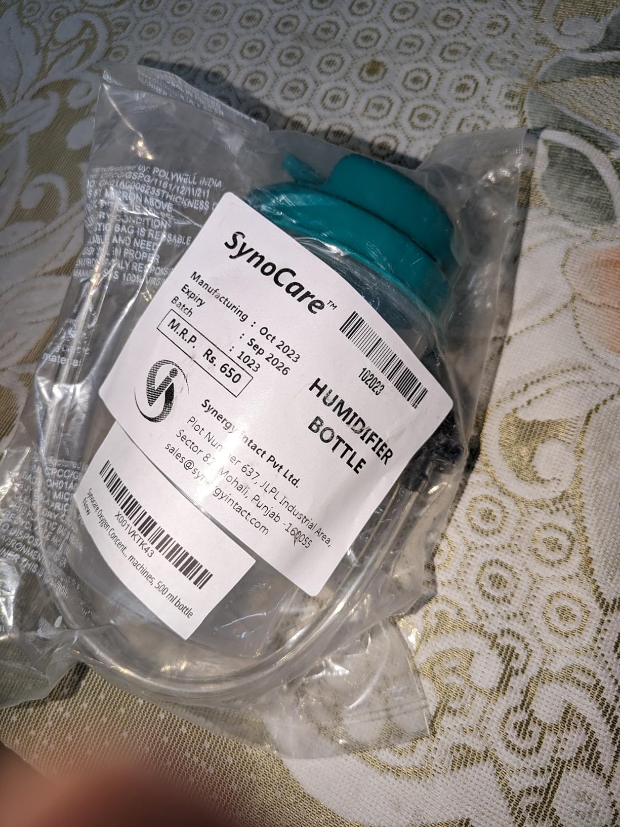 Buy Synocare Oxygen Concentrator Humdifier Bottle with extra pipe and ...