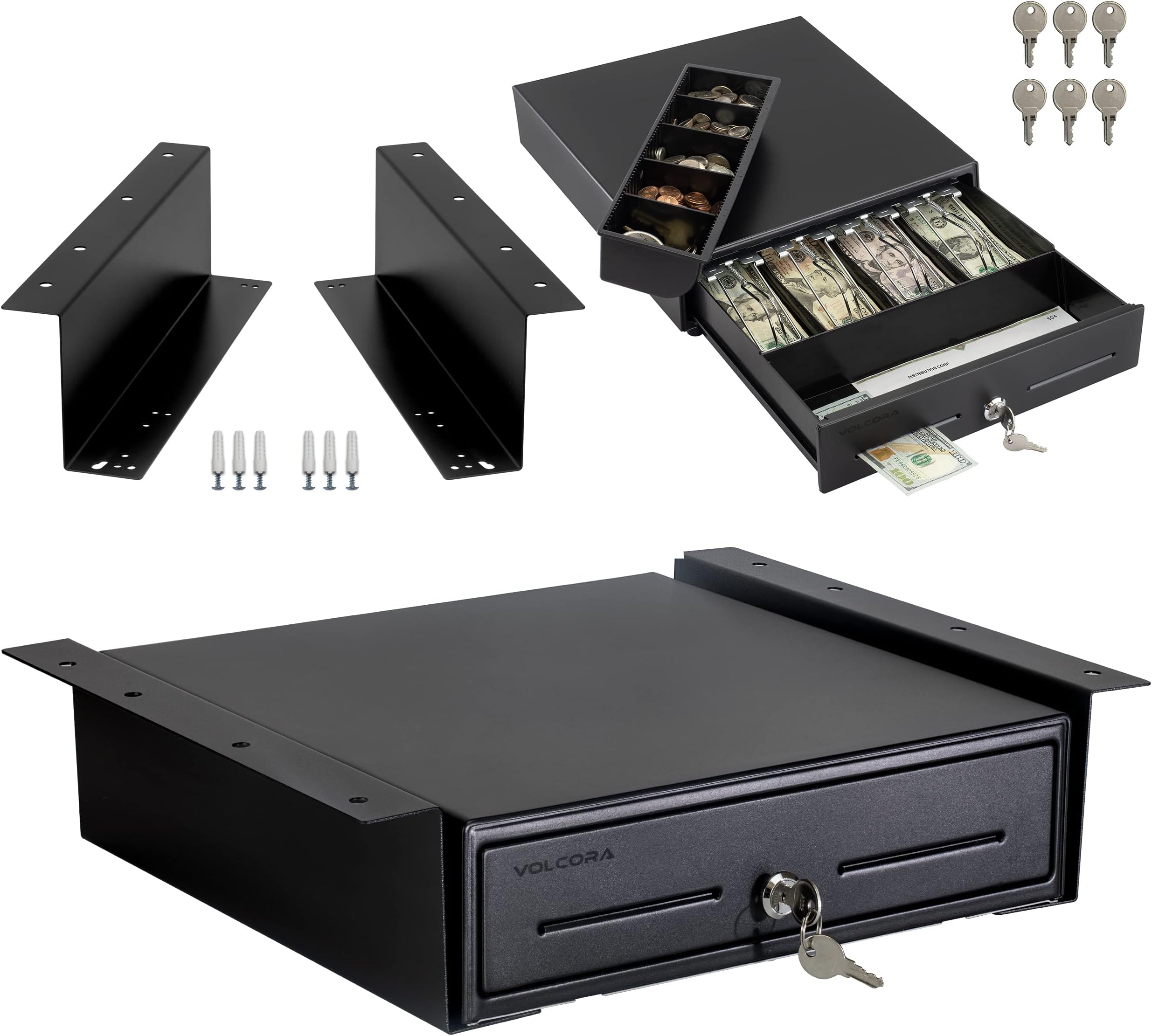 Amazon.com: HK SYSTEMS 16" Heavy Duty Black POS Cash Drawer with 5Bill ...