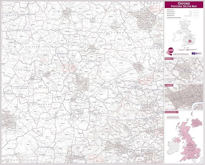 Oxford Postcode Sector Map (Laminated) : Amazon.co.uk: Stationery ...