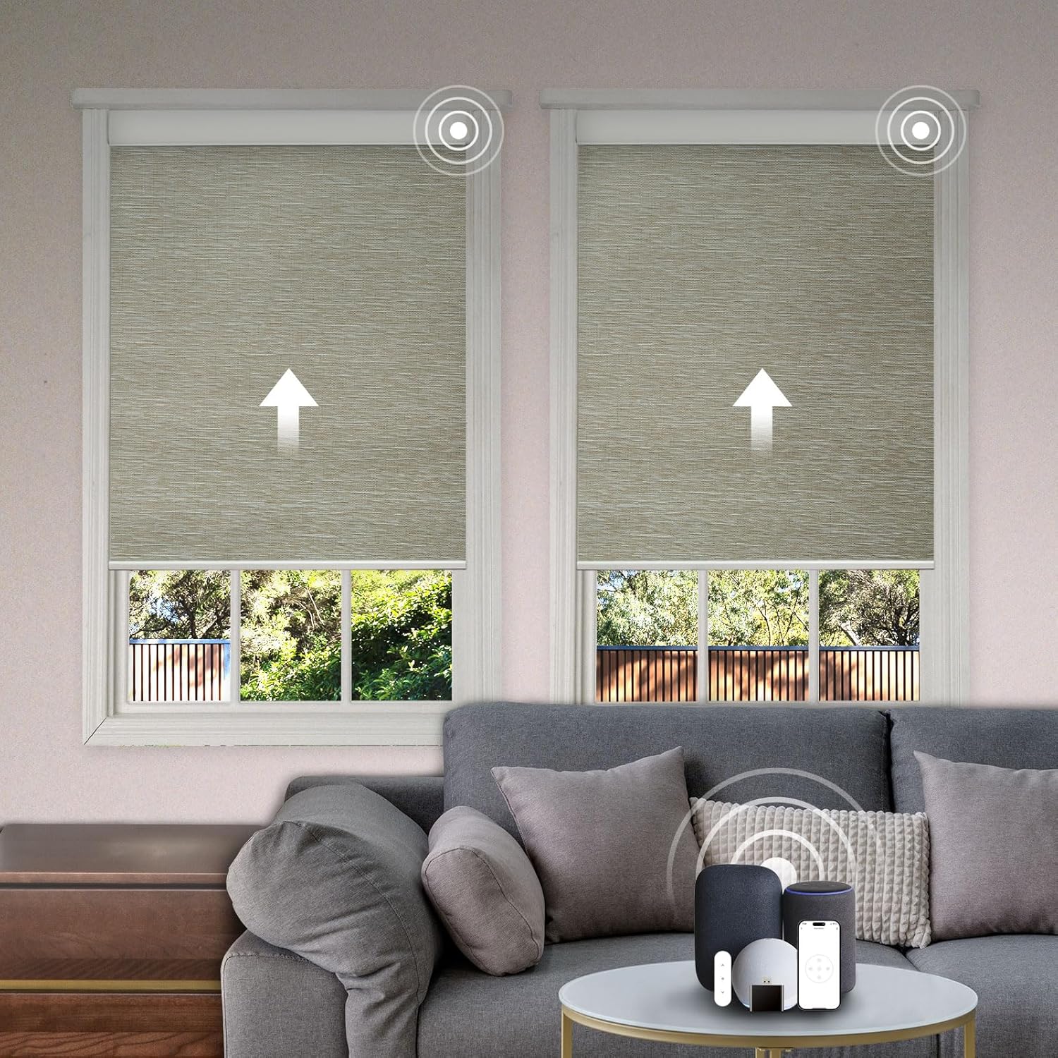 Amazon.com: Motorized Roller Shades Upgraded Smart Blinds with ...