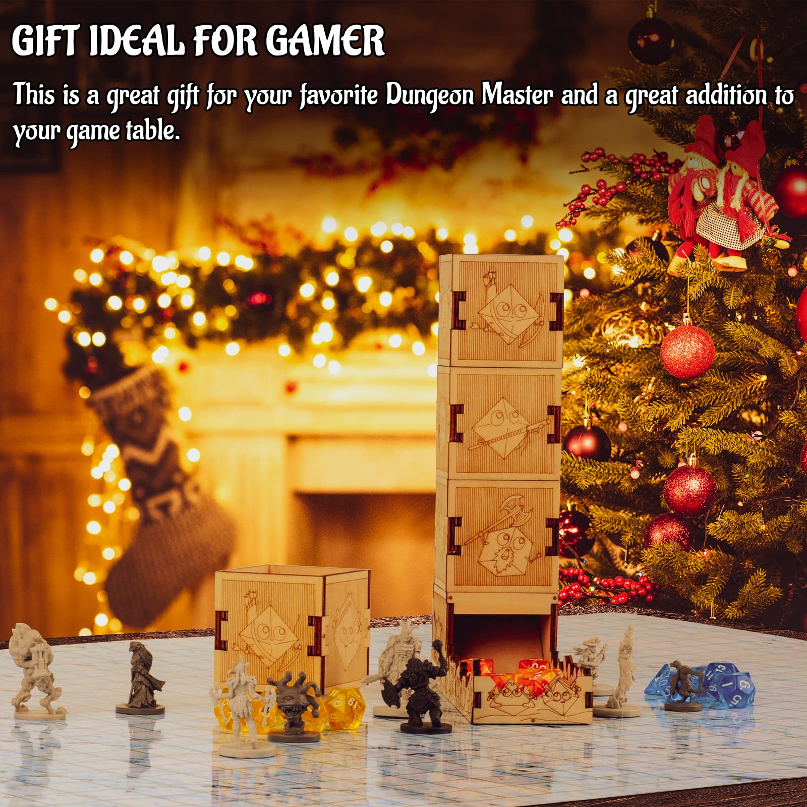 Snapklik.com : DND Modular Dice Tower Wood Laser Etched 12 Cute Classes ...