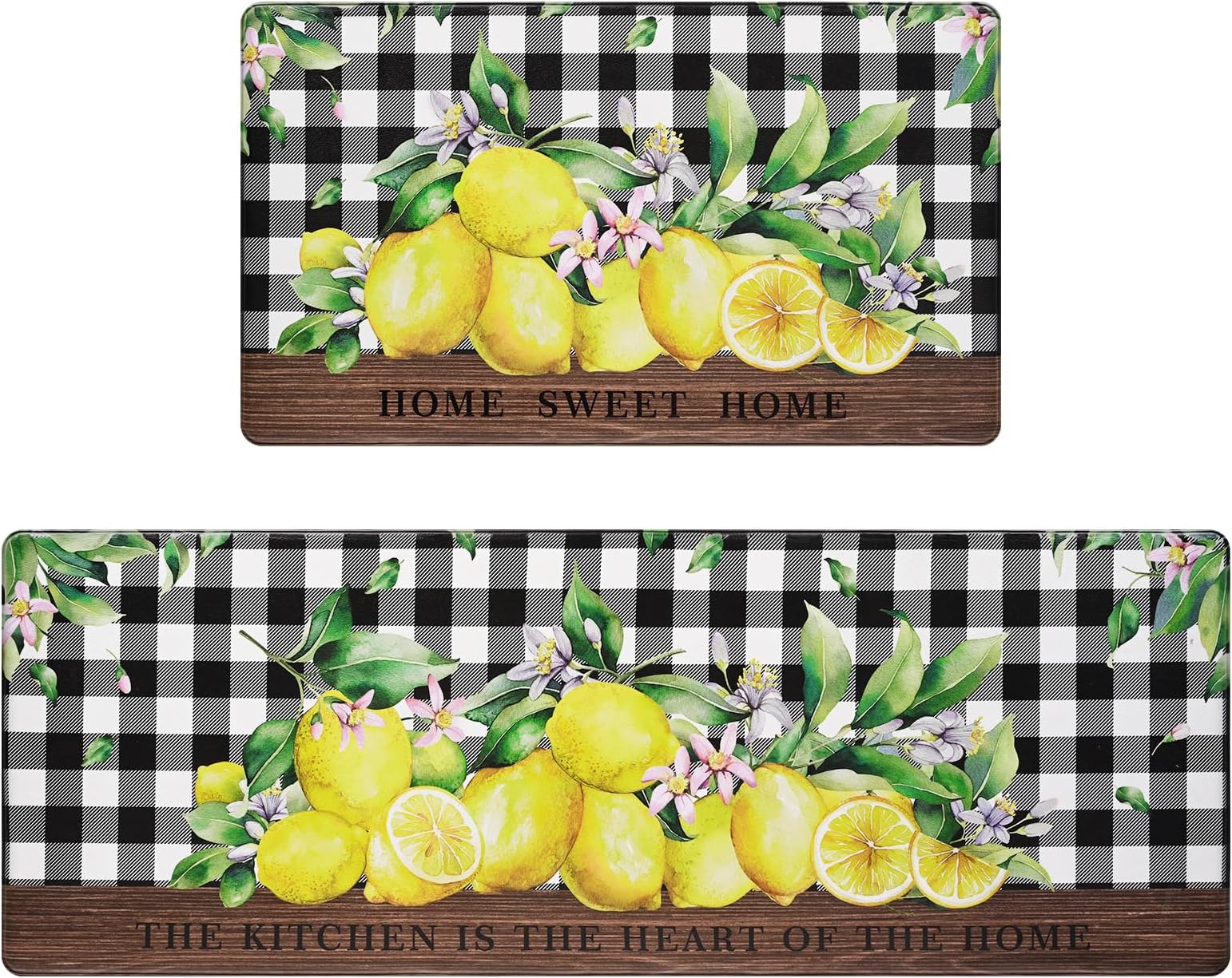 Amazon.com: ASPMIZ Spring Summer Lemon Kitchen Rugs Set of 2, Buffalo ...