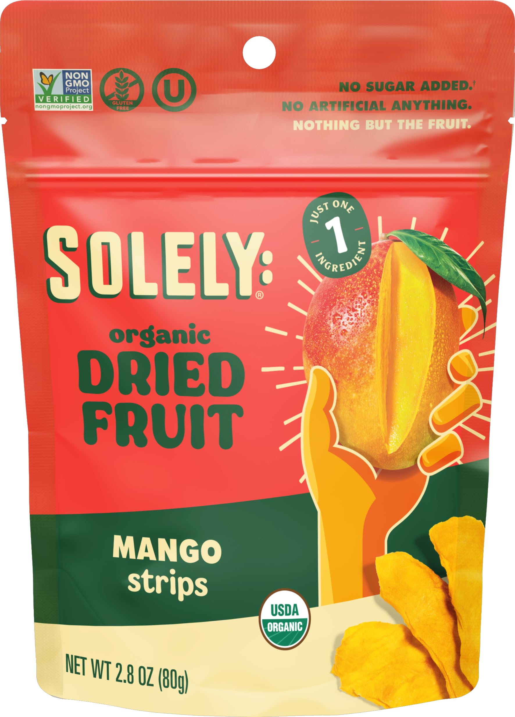 Amazon.com: SOLELY - Organic Dried Mango Strips (2.8 oz Resealable Bags ...