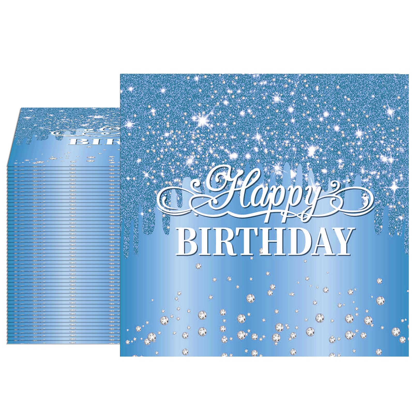 Amazon.com: 40PCS Happy Birthday Napkins Blue Happy Birthday ...
