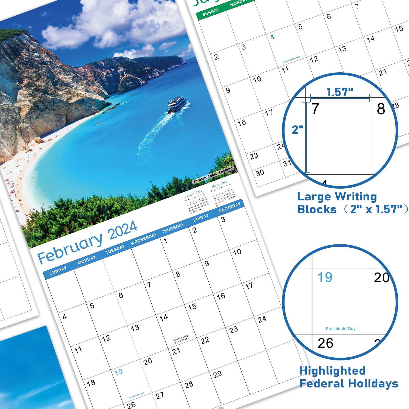 Snapklik.com : Calendar 2024 - Wall Calendar 2024, Jan 2024 - Dec 2024, 12 X 24 (Open), 12-Month ...