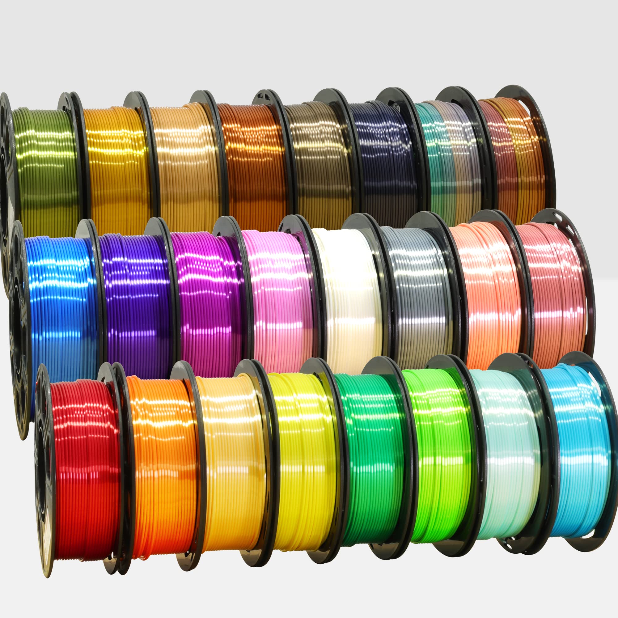 24 Colors 1.75 millimeter Silk Shiny PLA Filament Bundle Pack, It ...