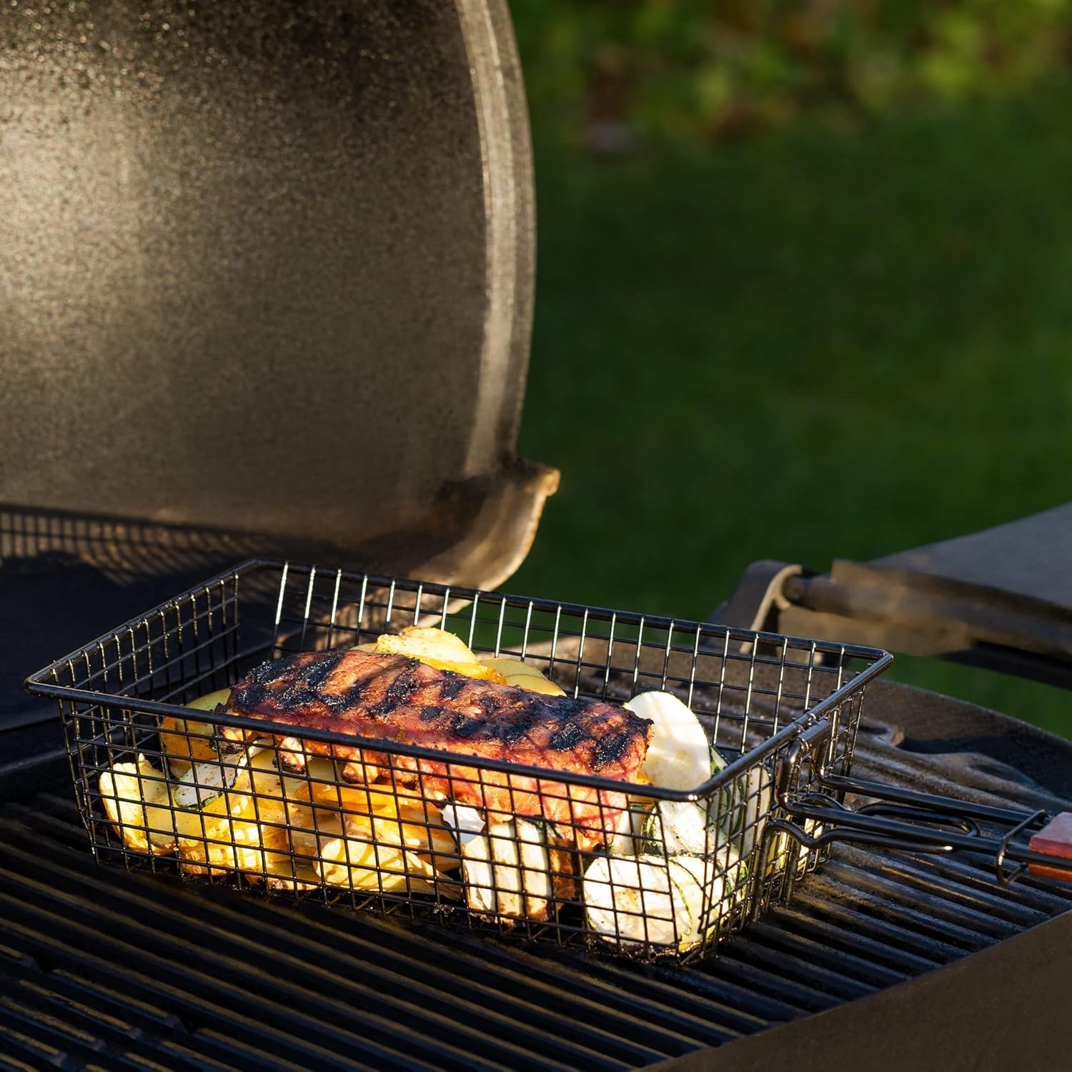 Navaris Grilling Basket for Fish – Stainless Steel Non-Stick BBQ Fish ...