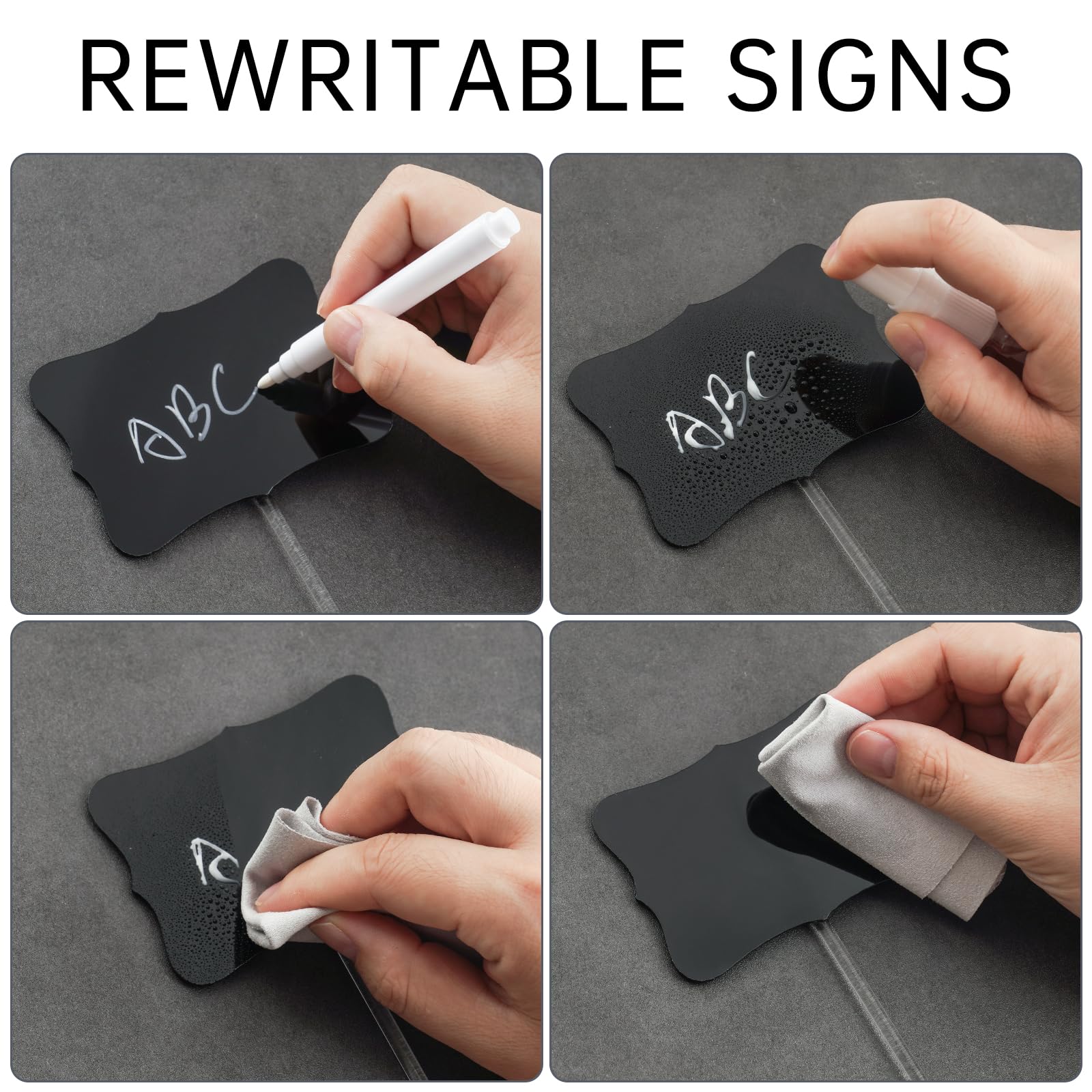 Snapklik.com : NiHome Mini Acrylic Chalkboard Signs 10PCS Kit, Eco ...