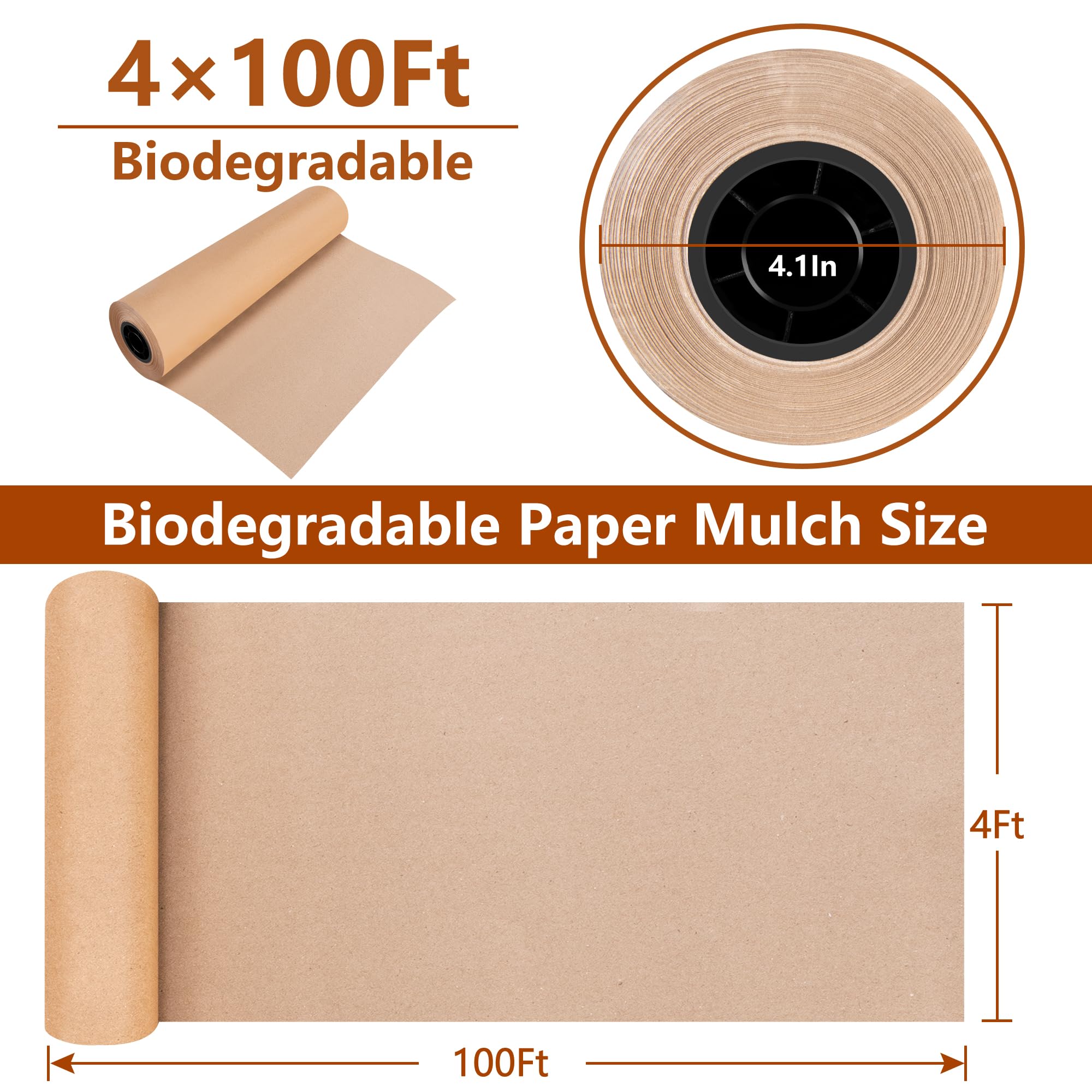 Biodegradable Paper Weed Organic Biodegradable Paper EcoMulch | 122cm