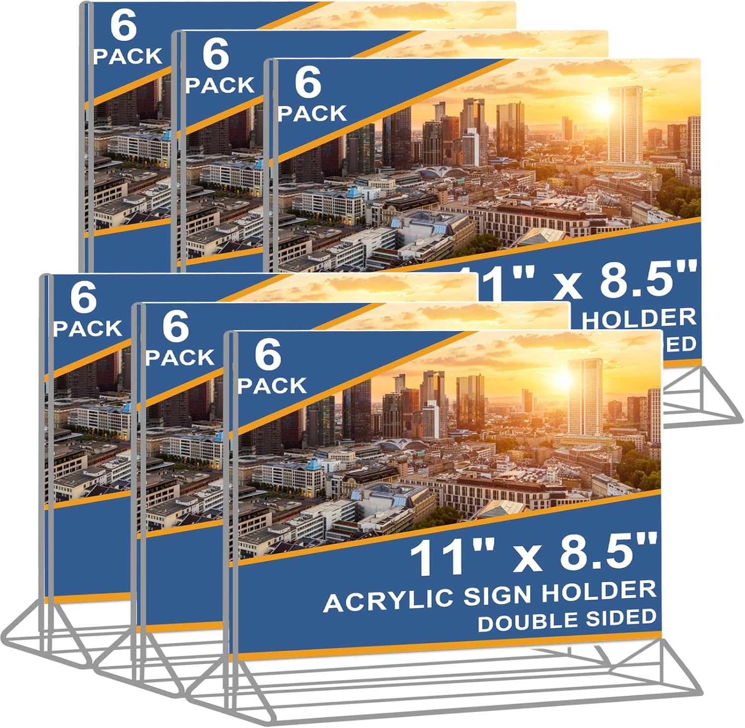 Amazon.com: Horizontal Acrylic Sign Holder 8.5 x 11 - Double Sided T ...