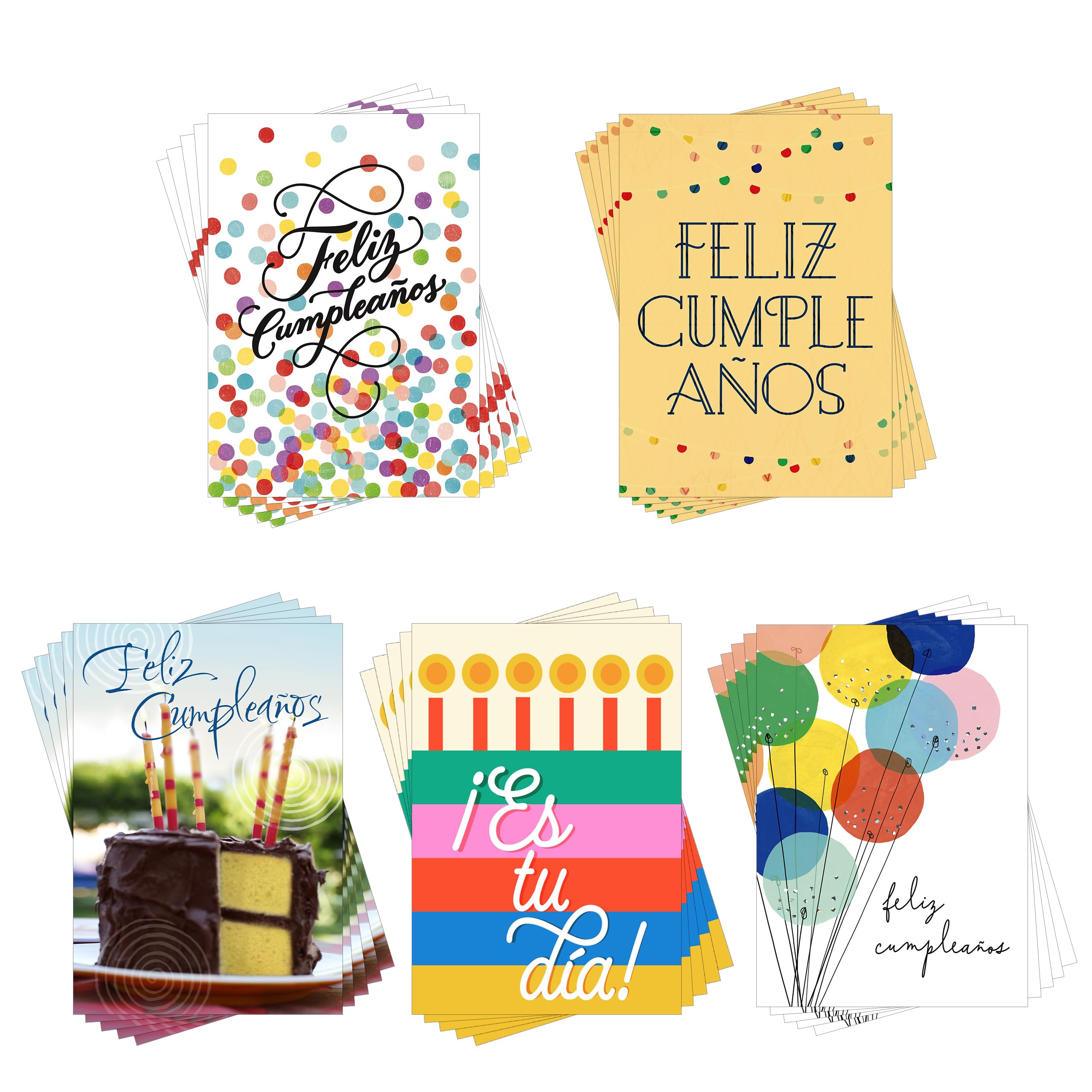 Amazon.com : Hallmark Business Bulk 25 Pack Assorted Spanish Birthday ...