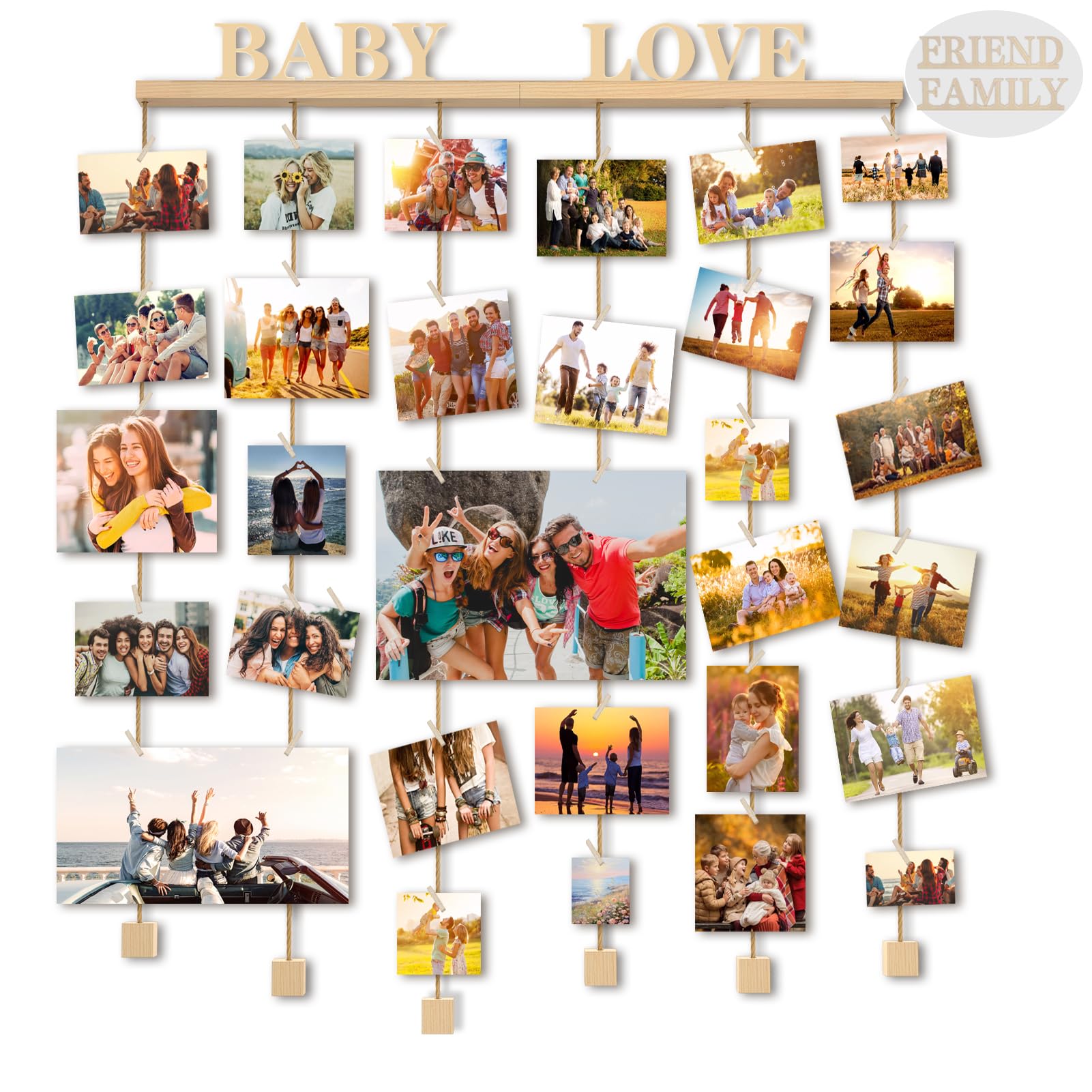 MOVEONSTEP Multi Photo Frames for Wall DIY Wood Picture Frames Collage ...