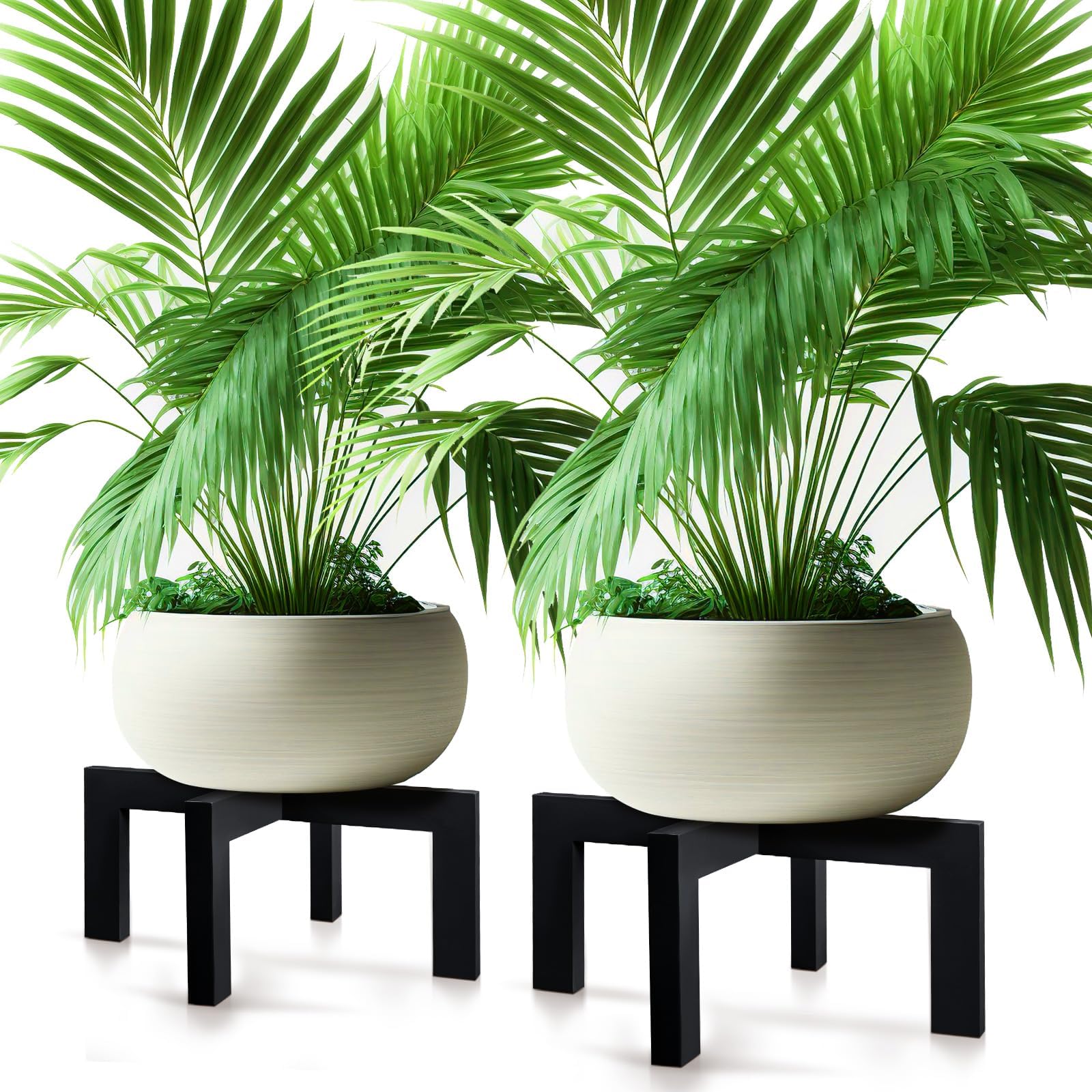 Amazon.com: Wenqik 2 Pack 16 Inch Wood Plant Stand Wooden Plant Pot ...