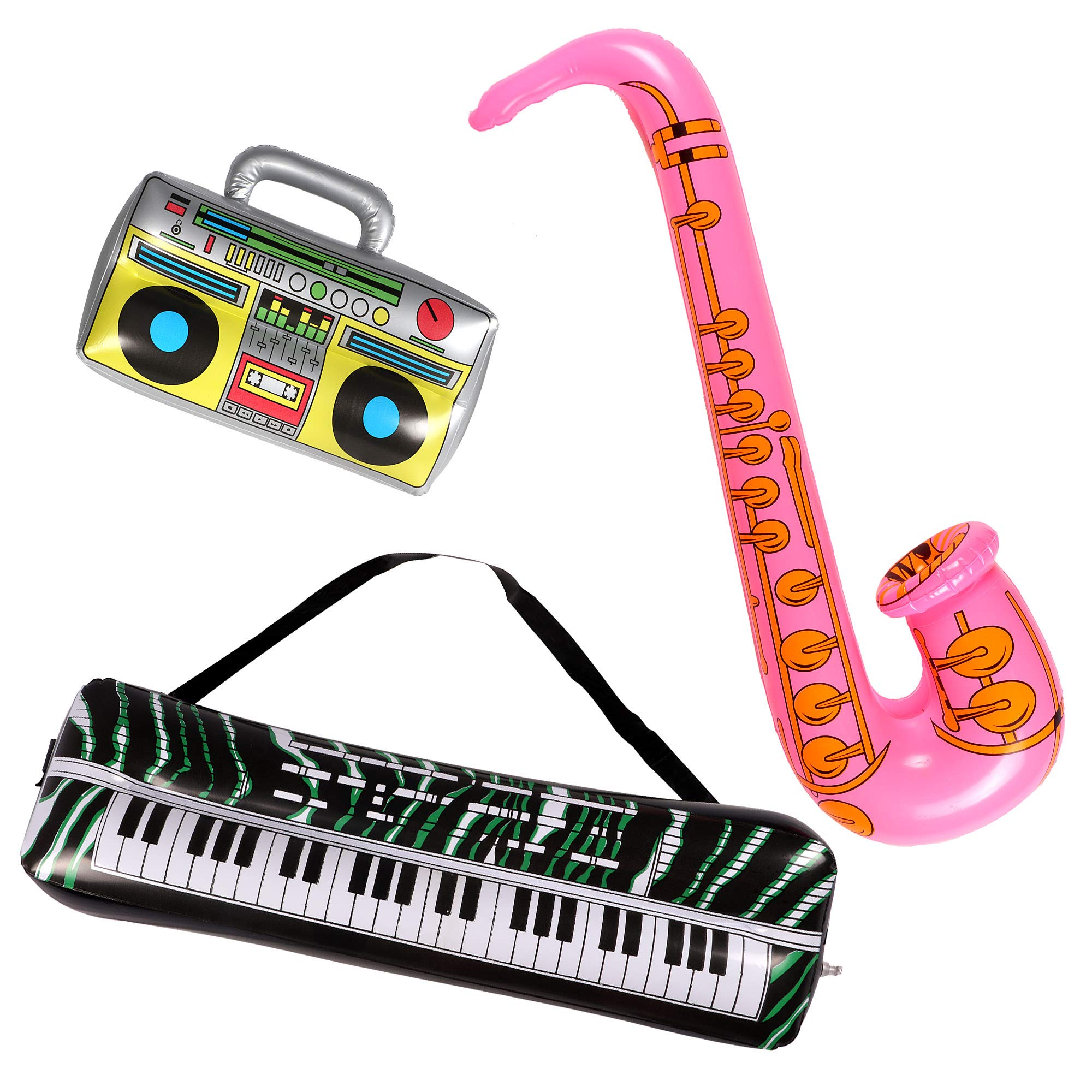 22 Pack Inflatable Rock Star Toy Set 80s Party Decorations Music ...