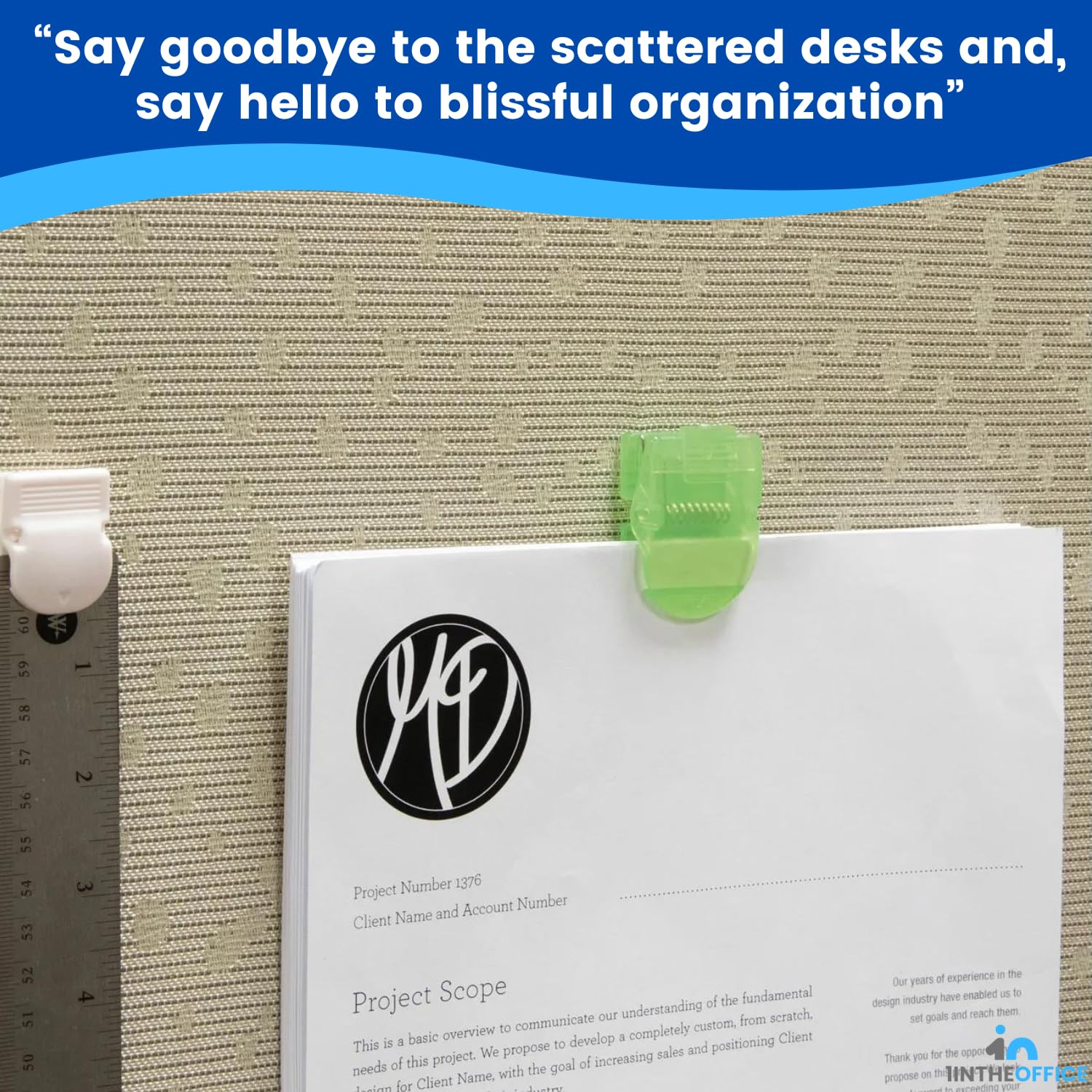 1InTheOffice Cubicle Clips, Assorted Colors Cubicle Clips for Fabric Walls