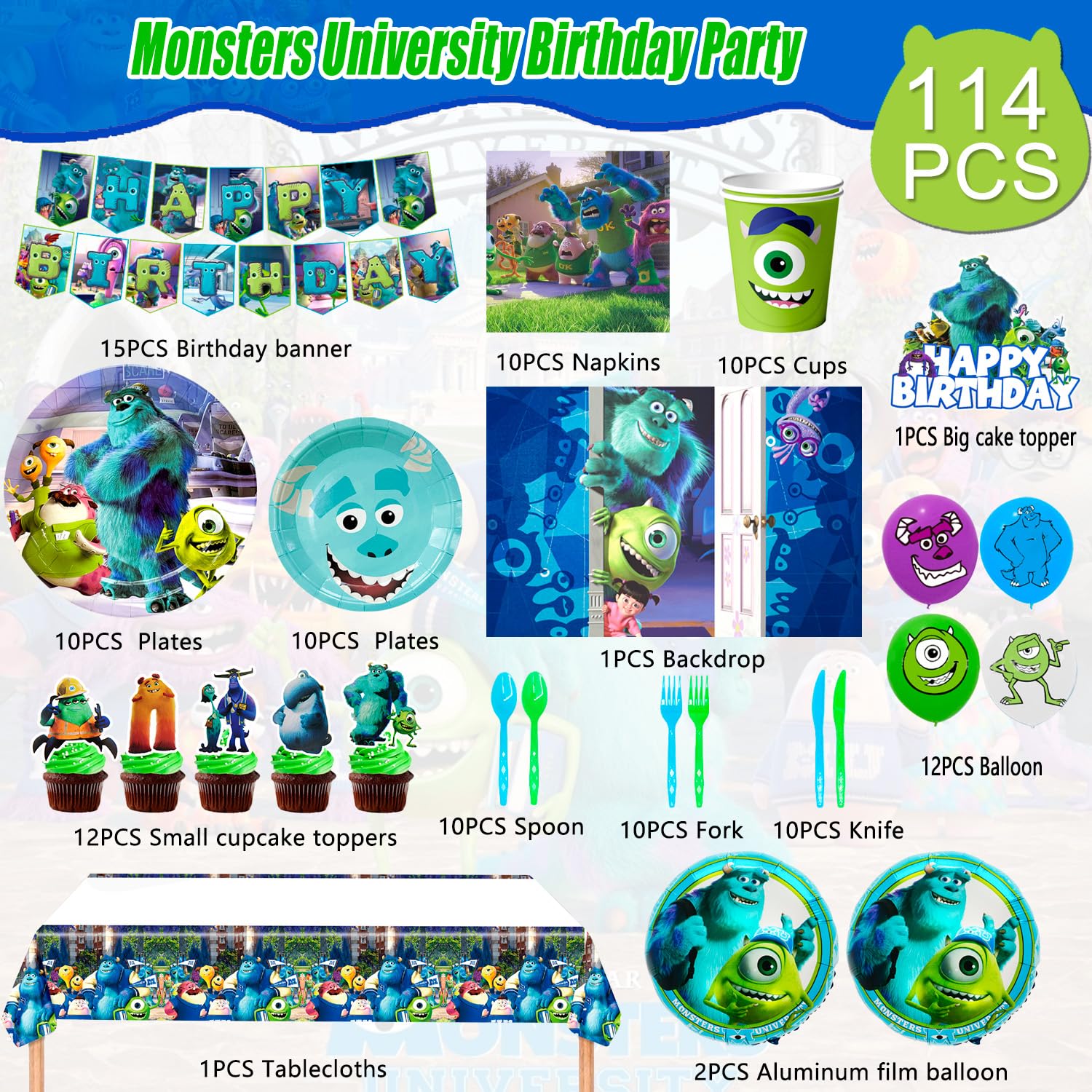 Disneys Monsters Inc Party Supplies Disney And Pixar Infant Monster