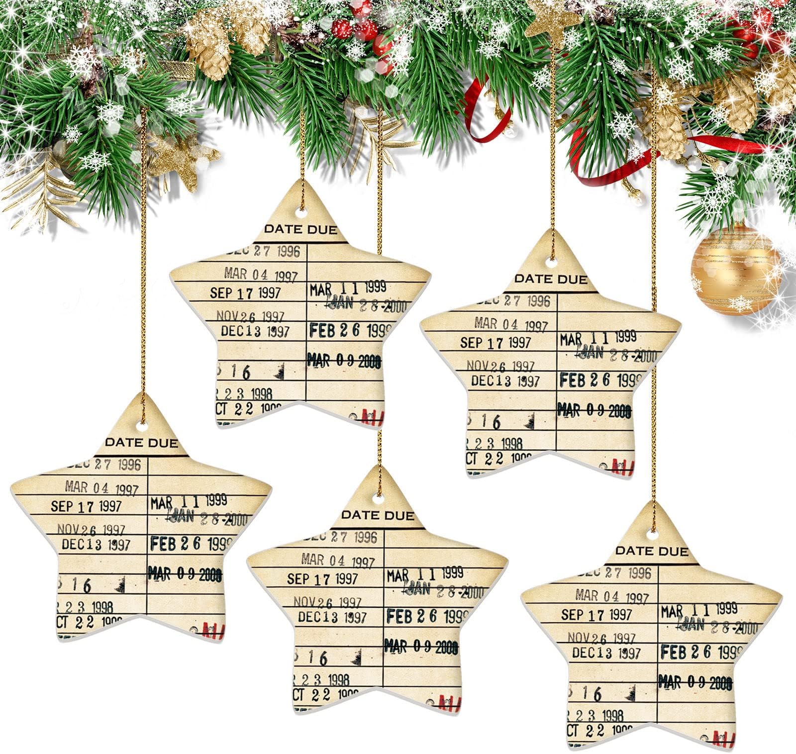 Amazon.com: 5 Pcs Book Club Gifts Library Due Date Card Christmas ...