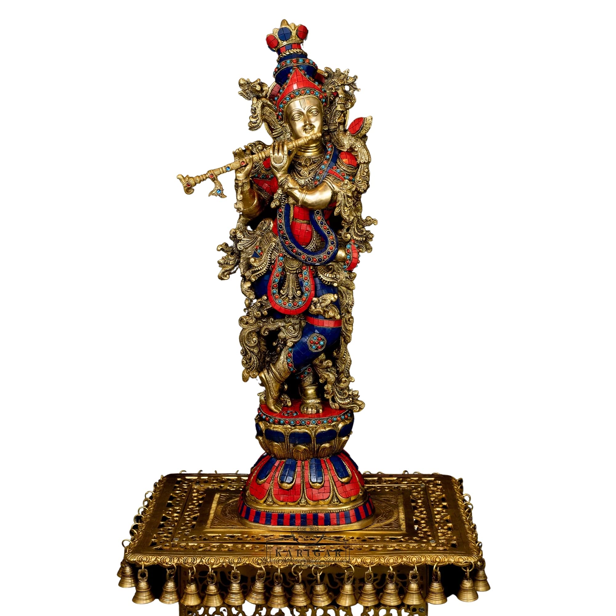 Krishna Statue Large 29 Inches Big Size Brass Lord Krishna | Desertcart ...